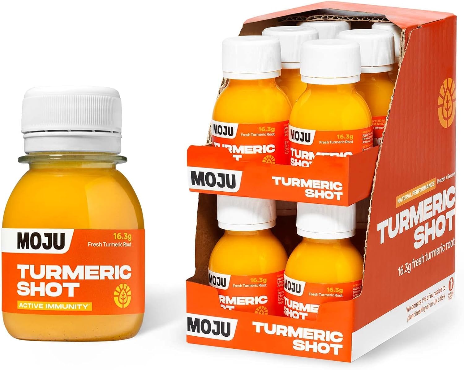 MOJU Turmeric Shots (12x60ml) | 16.3g of Fresh Turmeric Root in Every ...