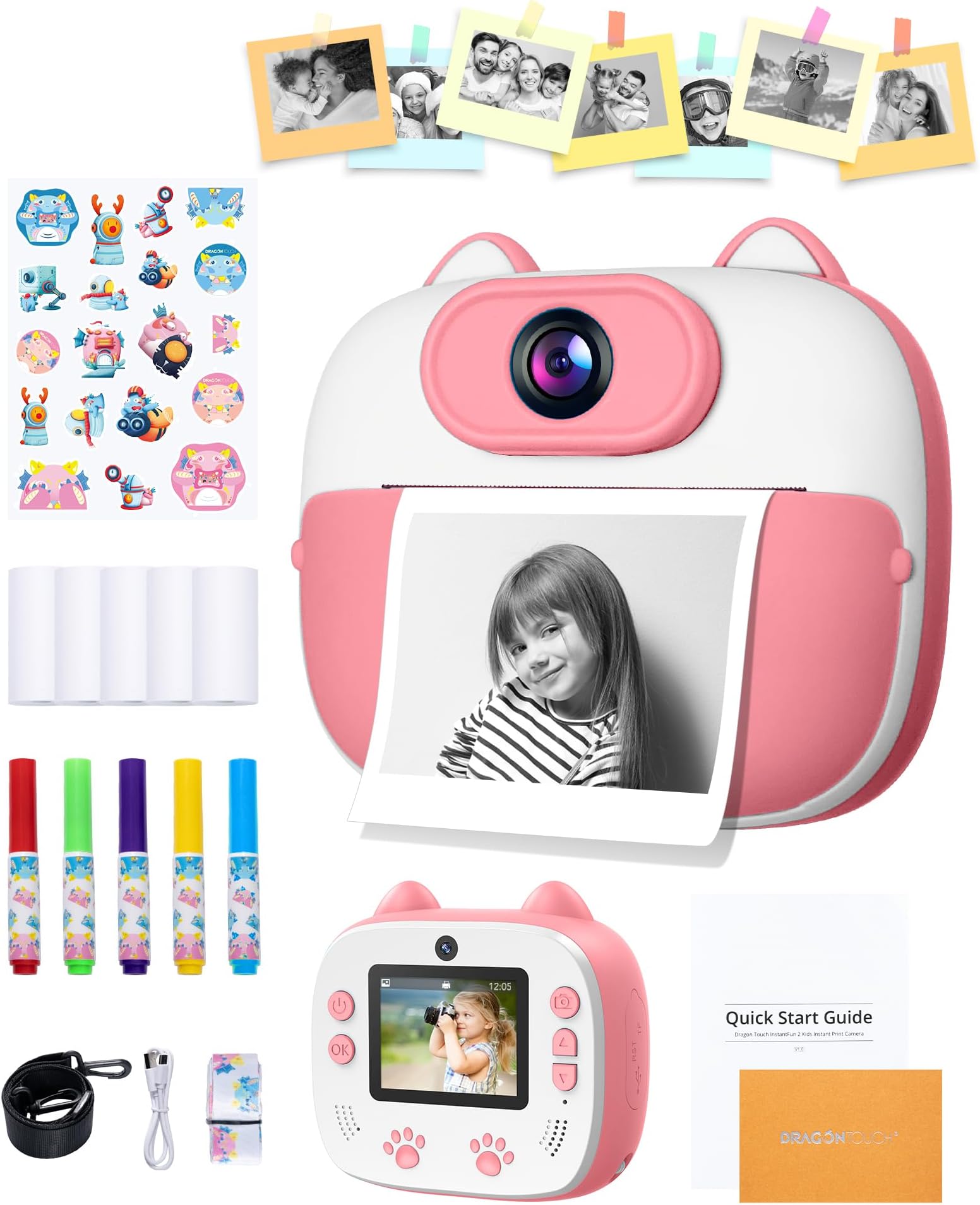 Amazon.com: Dragon Touch Instant Print Camera for Kids, Digital Camera ...