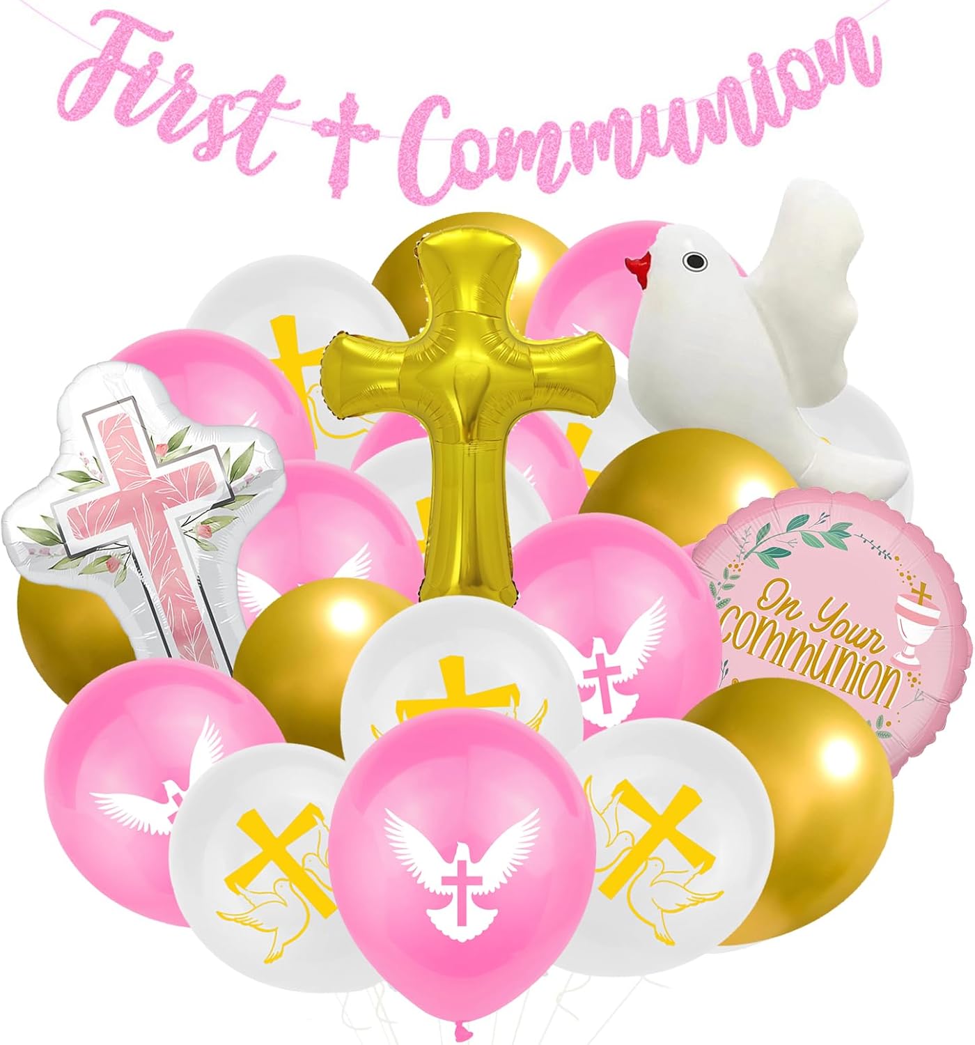 Amazon.com: First Communion Decorations Balloons First Holy Communion ...