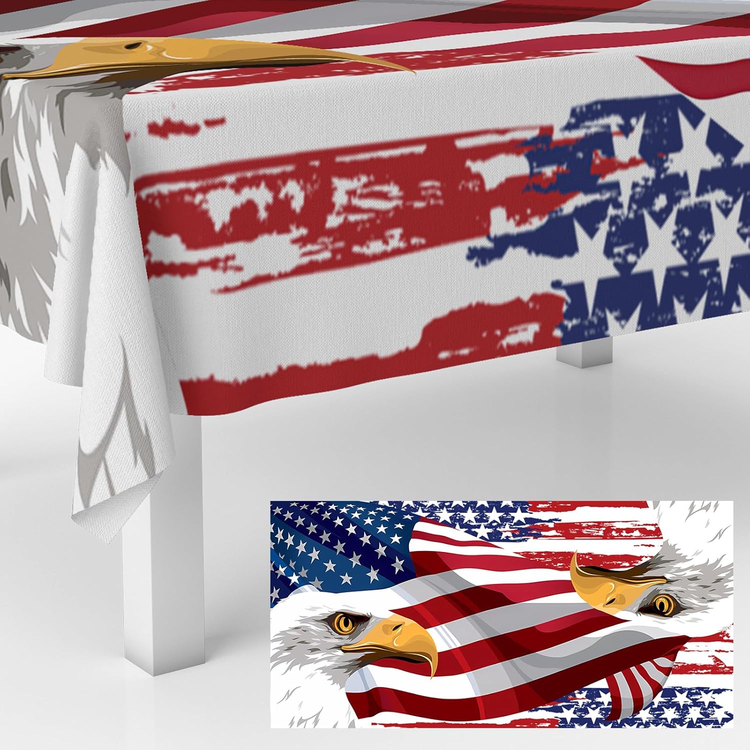 Amazon.com: GZBJMYGS Patriotic Eagle Tablecloths American Flag Table ...