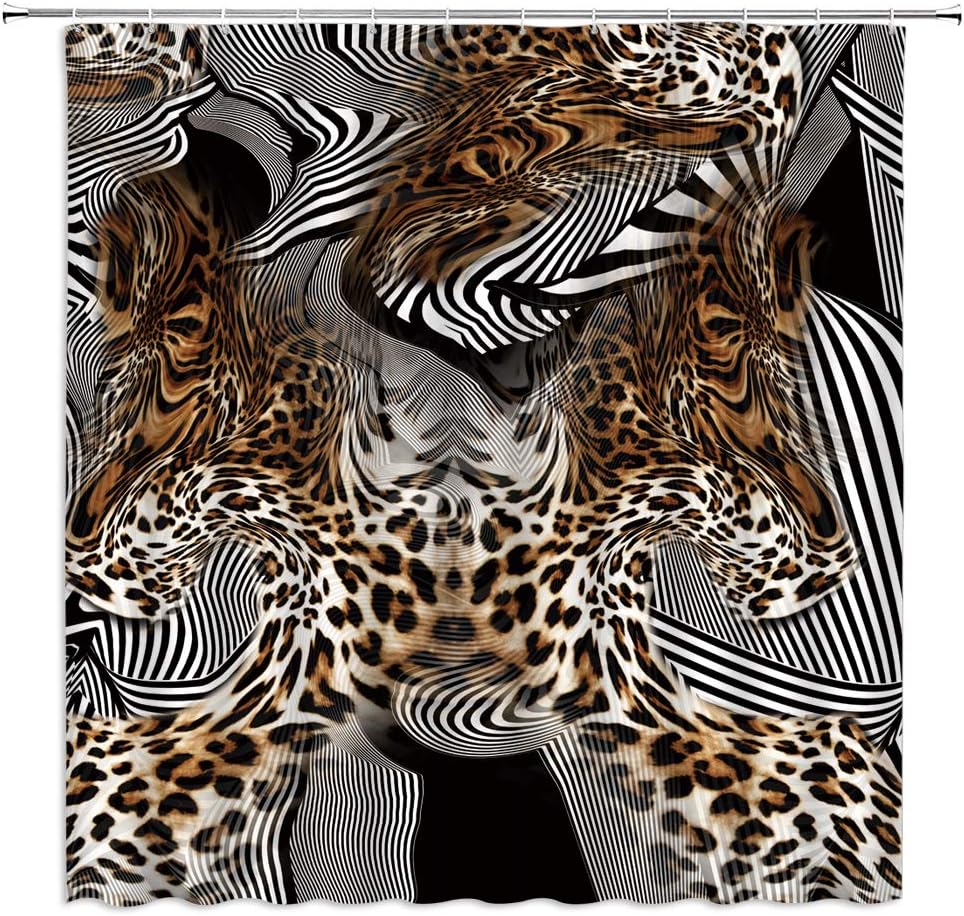 Amazon.com: LIGHTINHOME Leopard Shower Curtain, Cheetah Print Shower ...