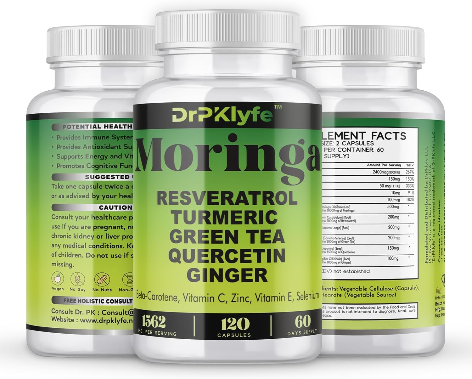 Amazon.com: PIUS NATURE Turmeric Moringa - Organic Turmeric Curcumin ...