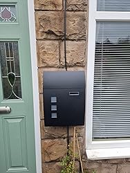 SONGMICS Mailbox, Wall-Mounted Lockable Post Letter Box with Viewing ...