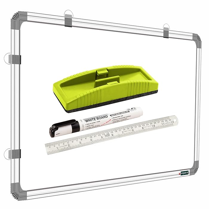 Buy YAJNAS Non Magnetic 1.5x2 Feet Double Sided White Board and Chalk ...