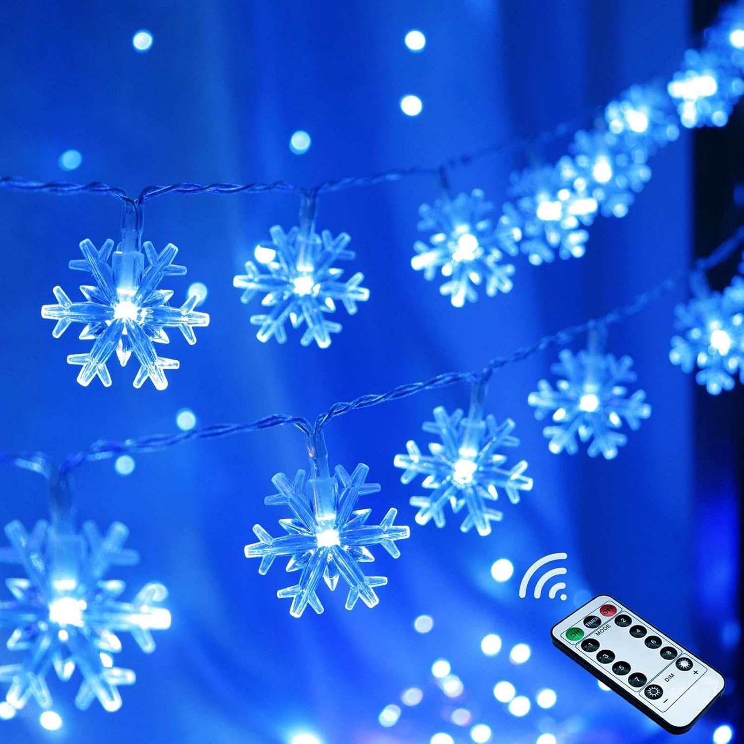 Amazon.com: Christmas Snowflake String Lights, 20 FT 40 LED Battery ...