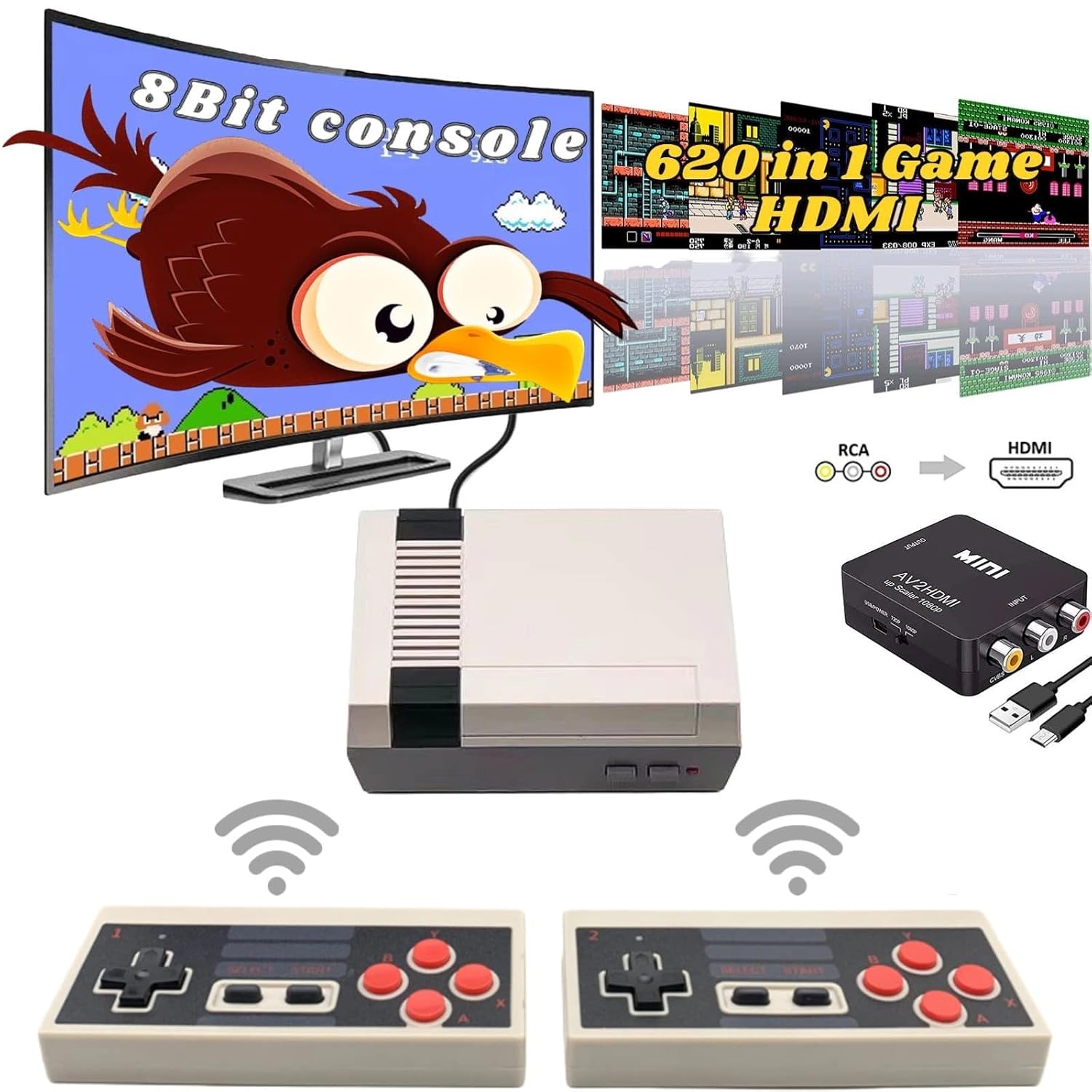 Amazon.com: Retro Game Console with 600 Video Games,Classic Mini Game ...