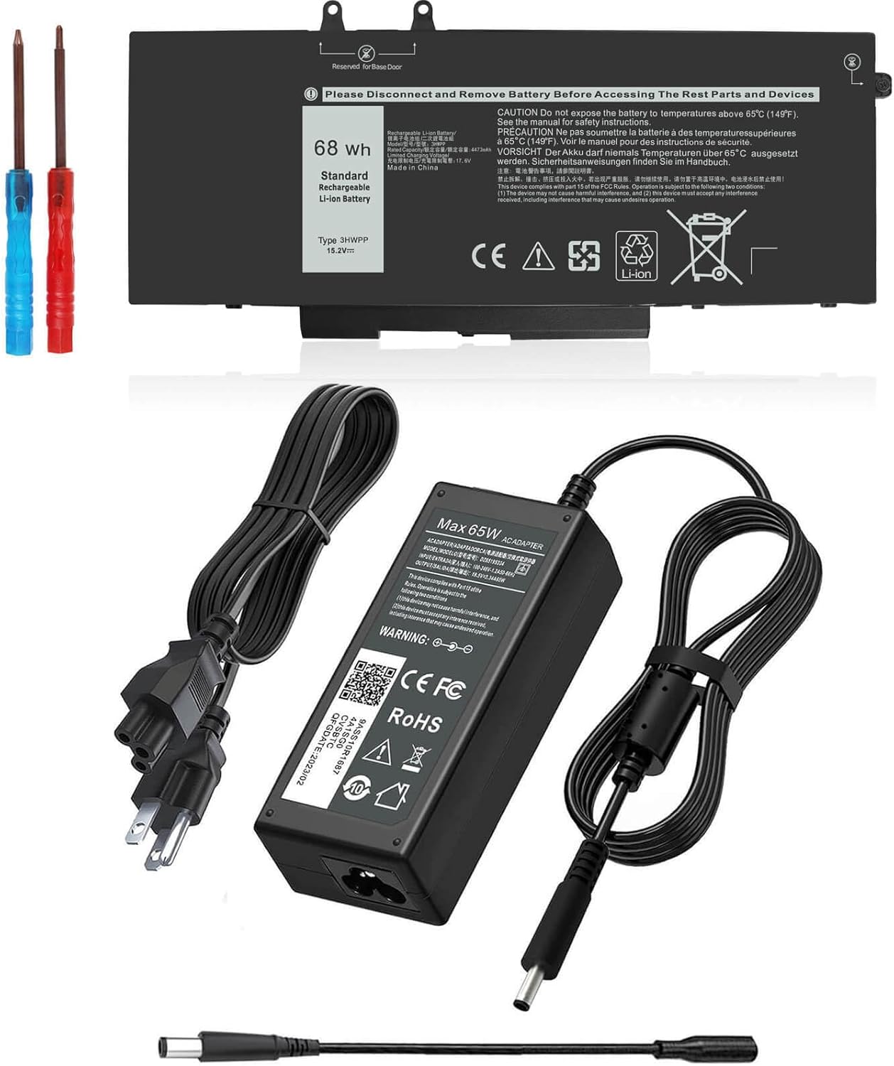 Amazon.com: DMKAOLLK 68Wh 3HWPP Battery paired with Dell Inspiron ...