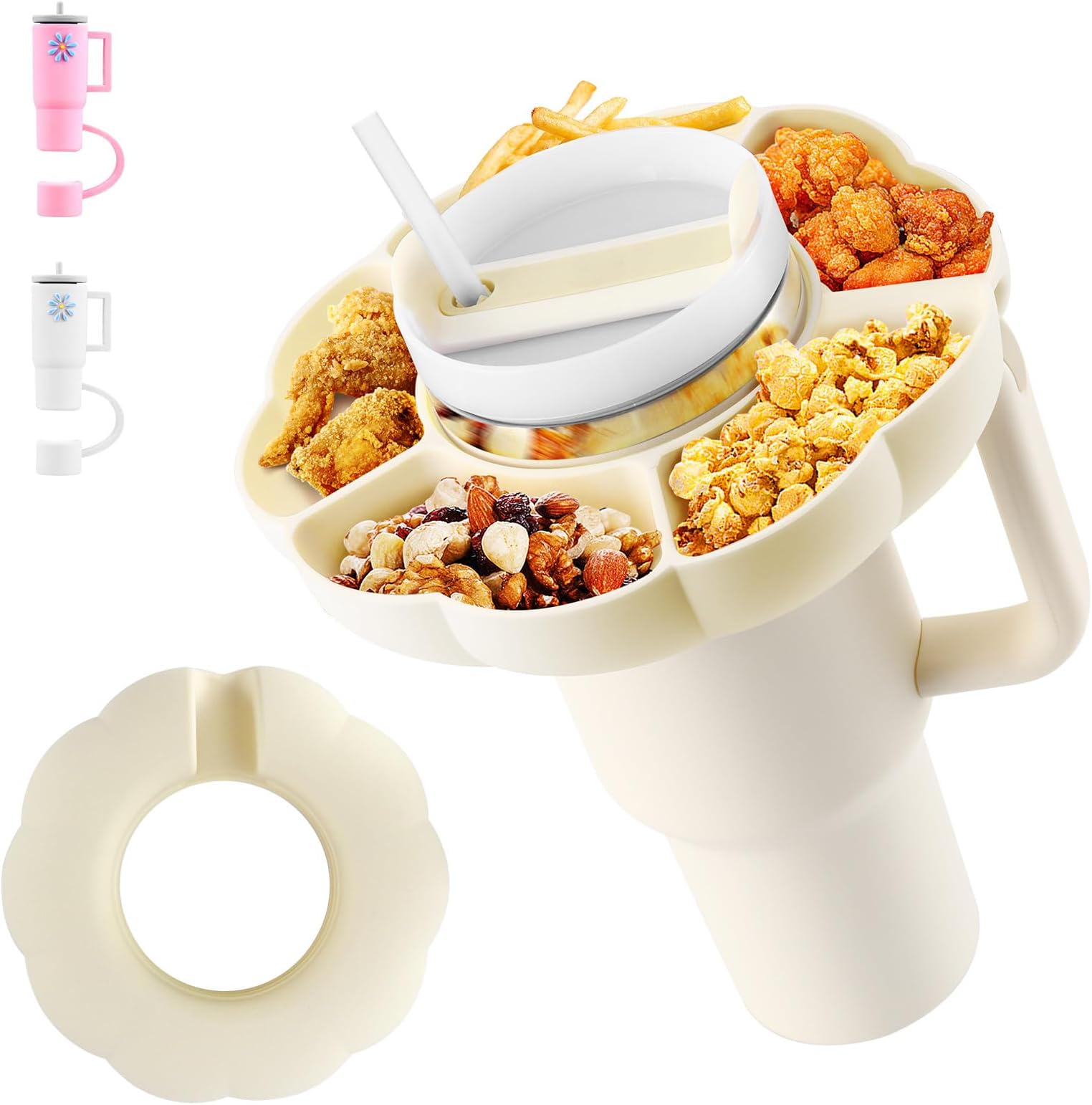 Amazon.com: Snack Bowl for Stanley Cup, Silicone Snack Tray 40 oz ...