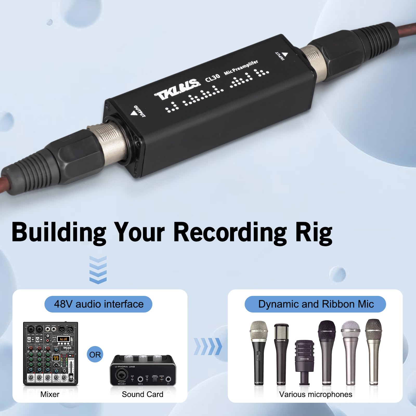 Snapklik.com : Microphone Booster Preamplifier, Single Channel ...