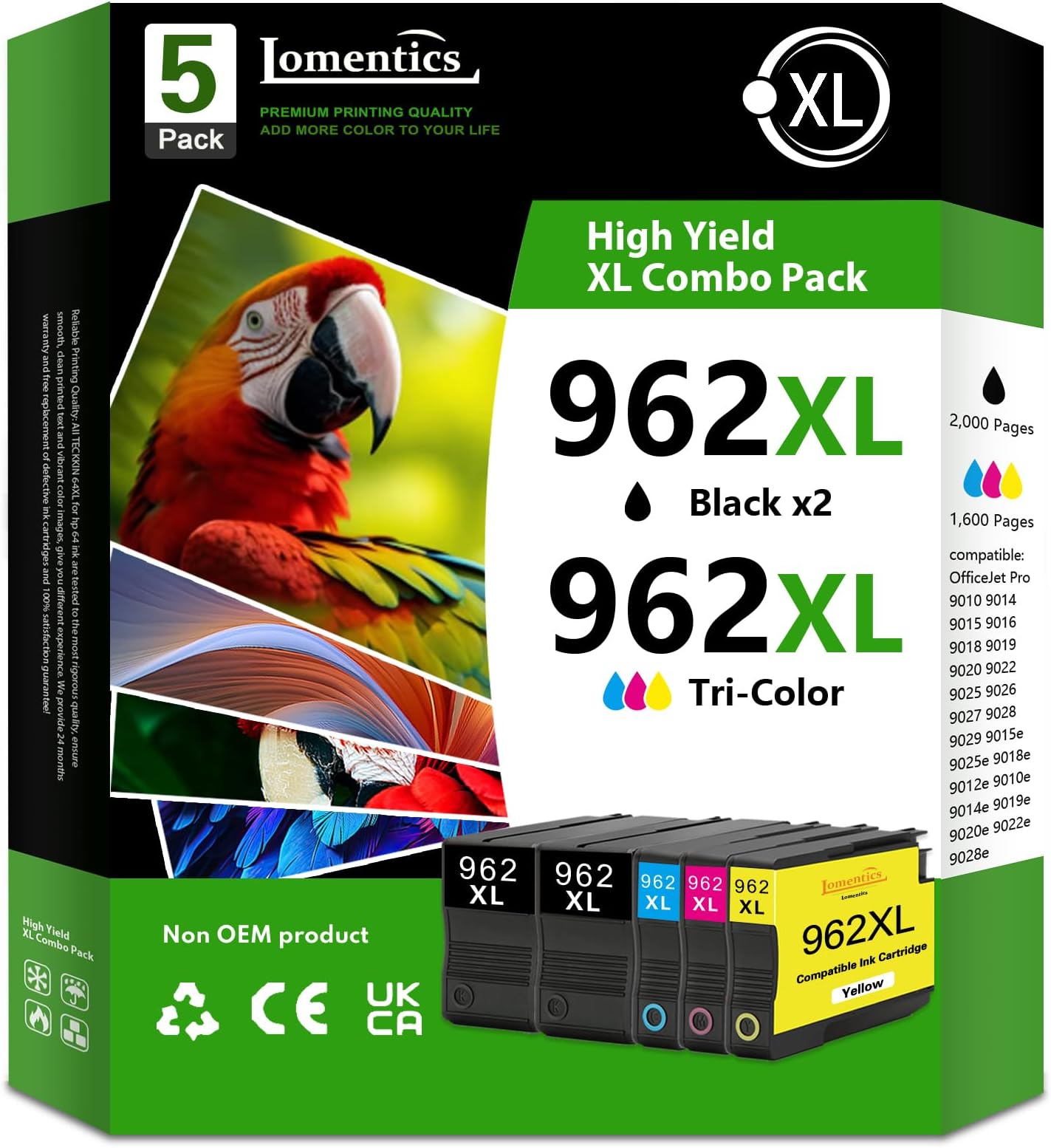 Amazon.com: HP 962XL High Yield Black and HP 962 Cyan, Magenta, Yellow ...