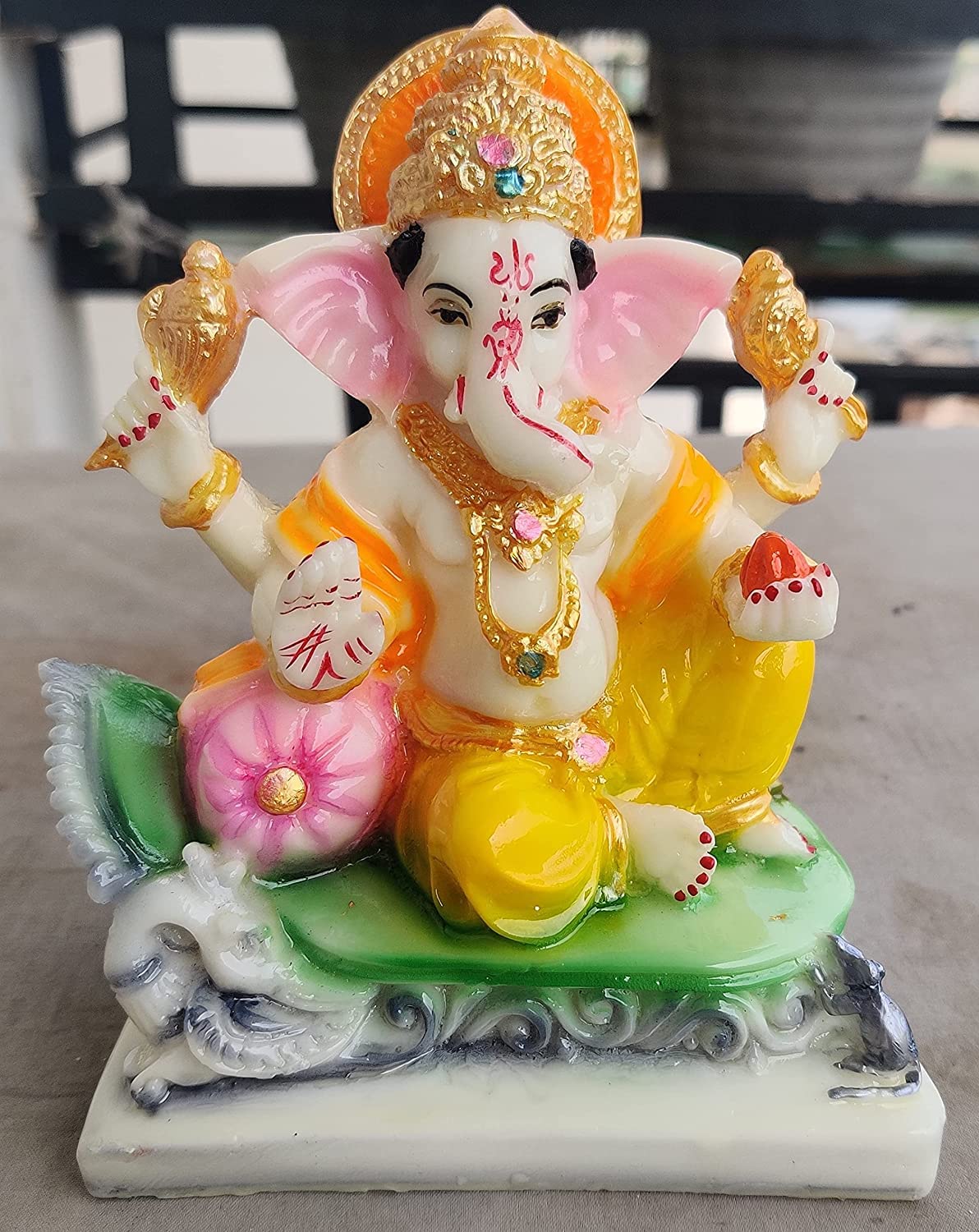 Buy Marble Dust Ganesha Idol, Vinayaka Statue, Ganpati Decorative Statue, Ganesh ji ki Stone ...