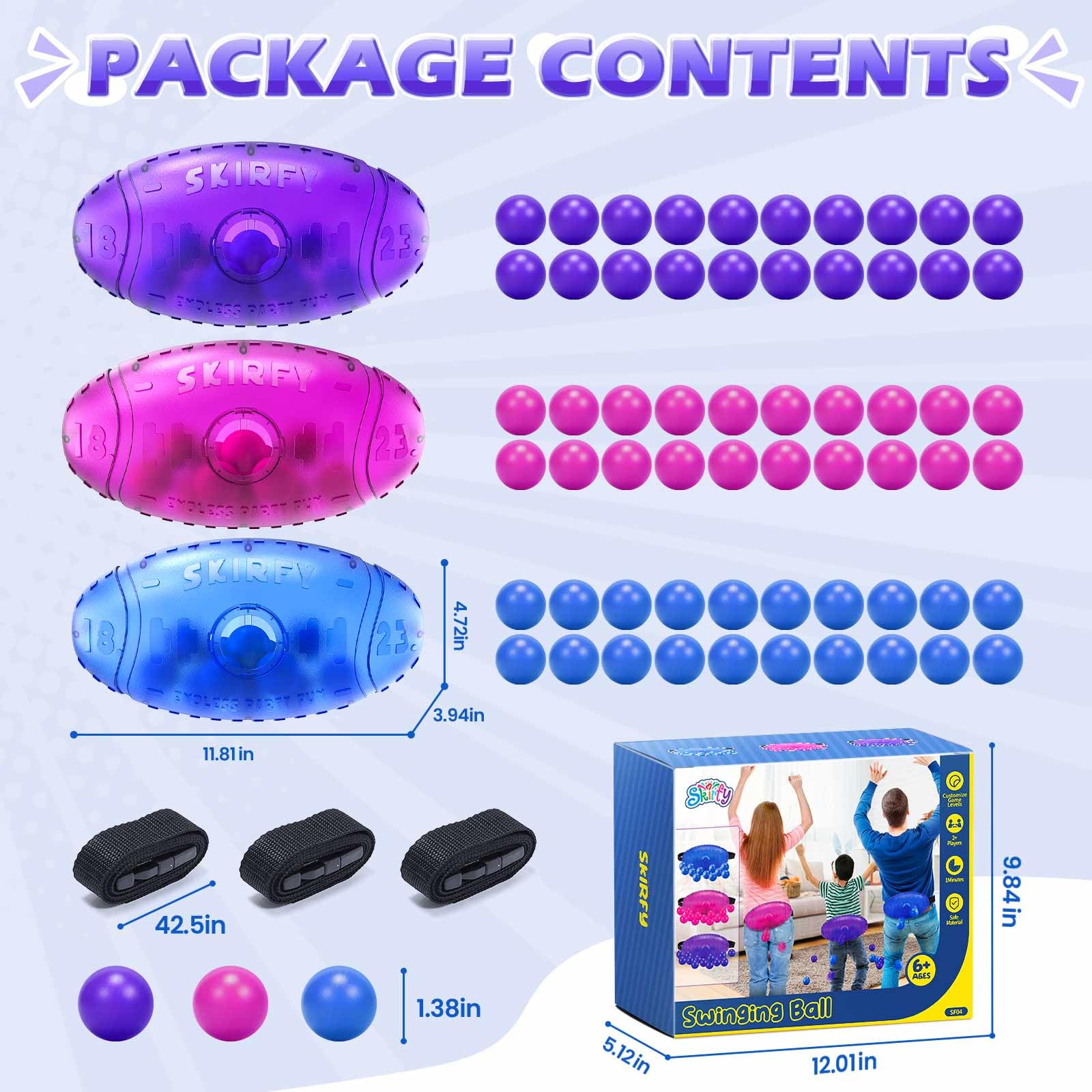 Snapklik.com : Skirfy Outdoor Party Games For Kids Adults, Translucent ...