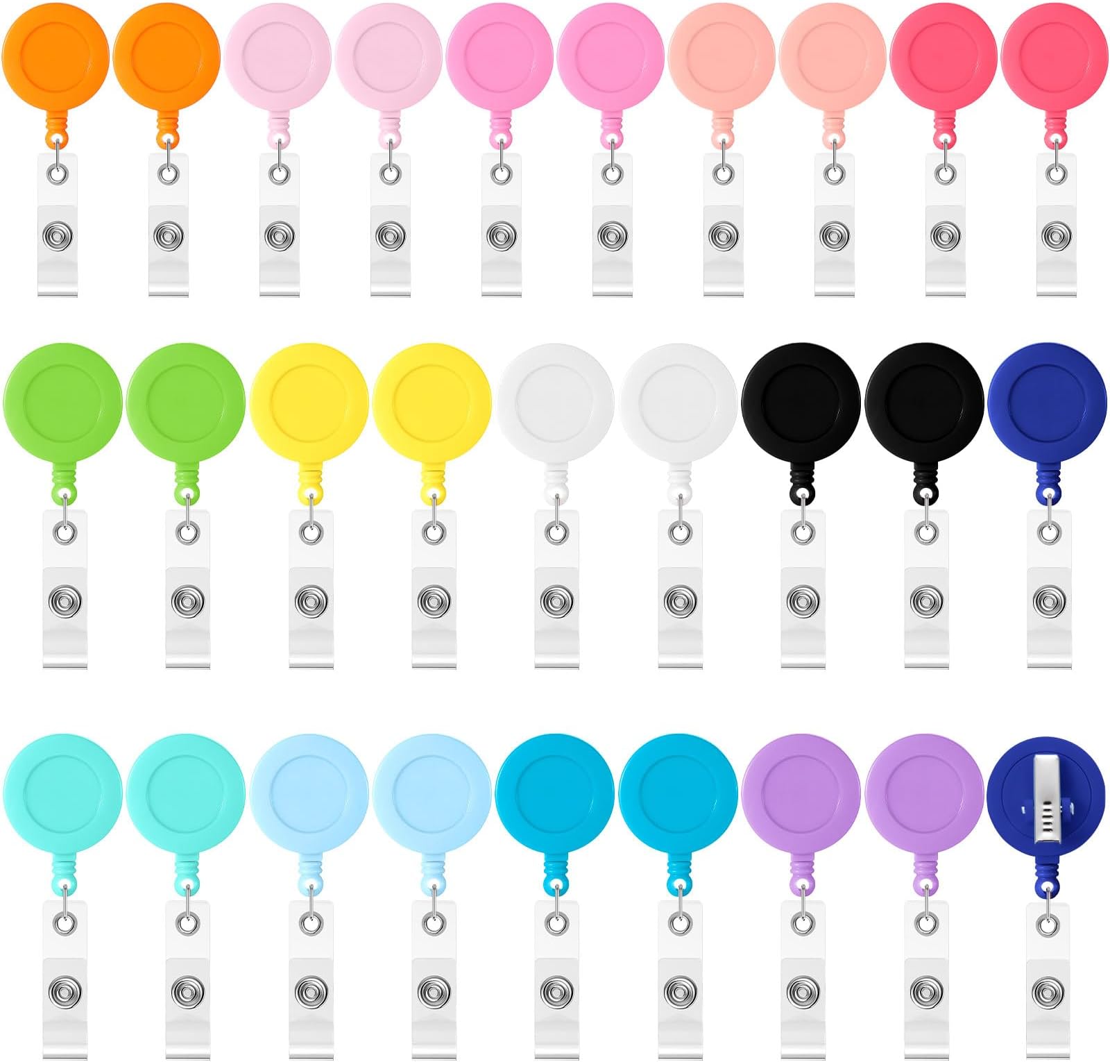 Amazon.com : Zhanmai 48 Pcs Retractable Badge Reel 25 Inches Id Badge ...