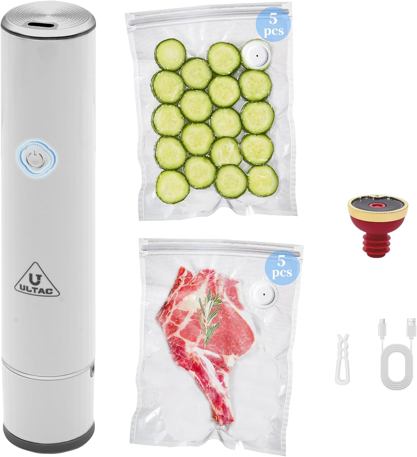 Amazon.com: WeeKuu Handheld Vacuum Sealer for Food Storage – Portable & Rechargeable, Easy One ...