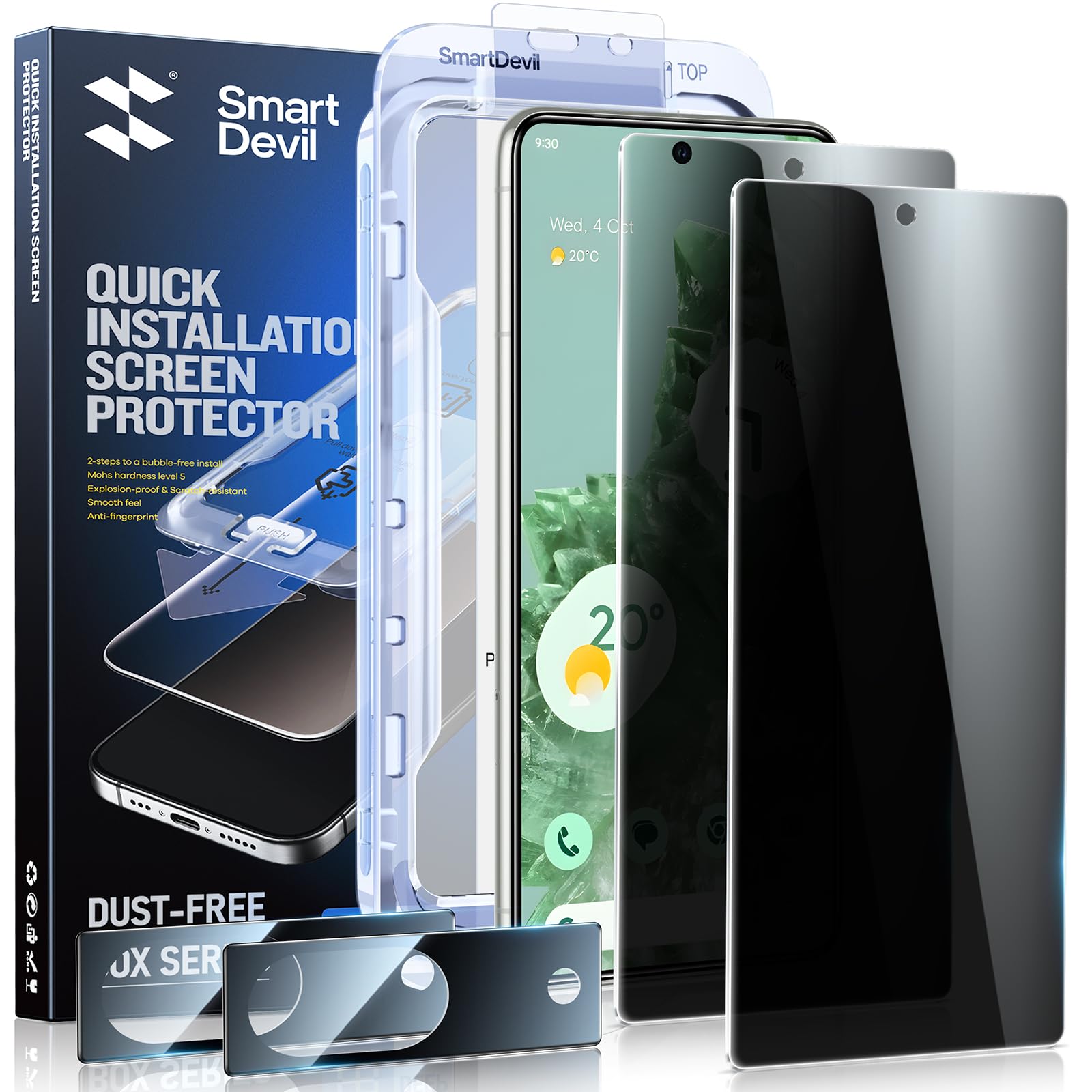 Amazon.com: SmartDevil 2 Pack for Google Pixel 8 Screen Privacy Protector with 2 Pack Camera ...