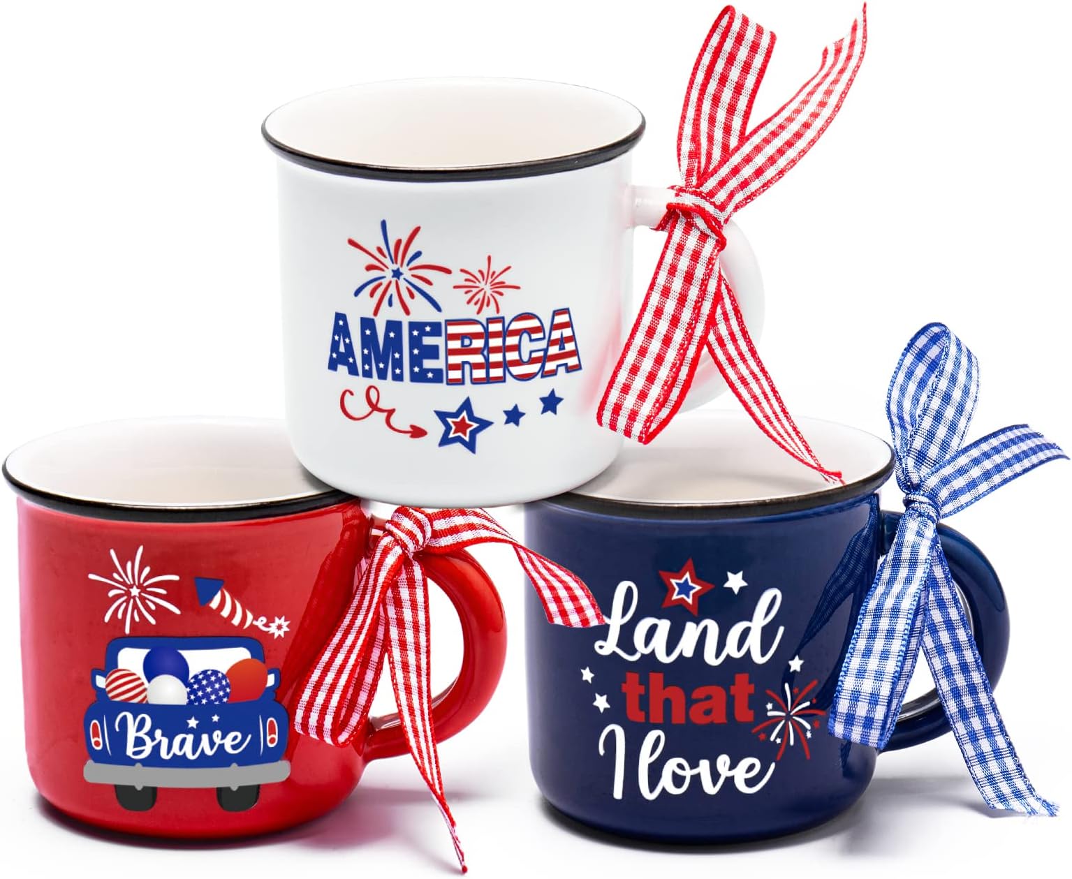 Amazon.com: Suttmin 6 Pcs 4th of July Mini Coffee Mugs Patriotic ...