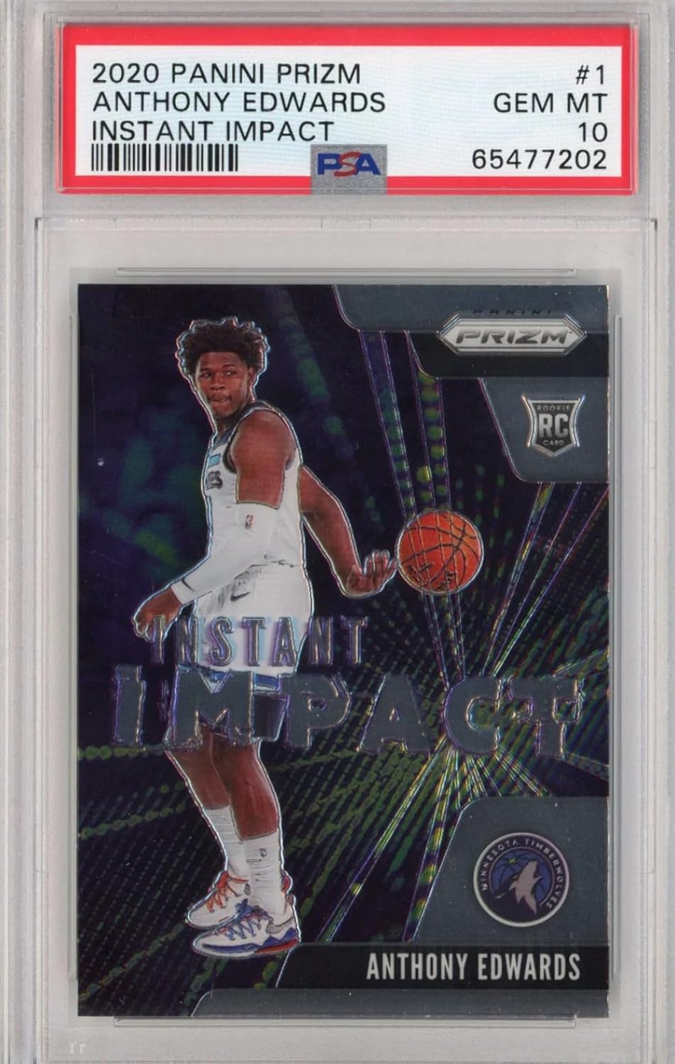 Amazon.com: Graded 2020-21 Panini Prizm Anthony Edwards #1 Instant ...