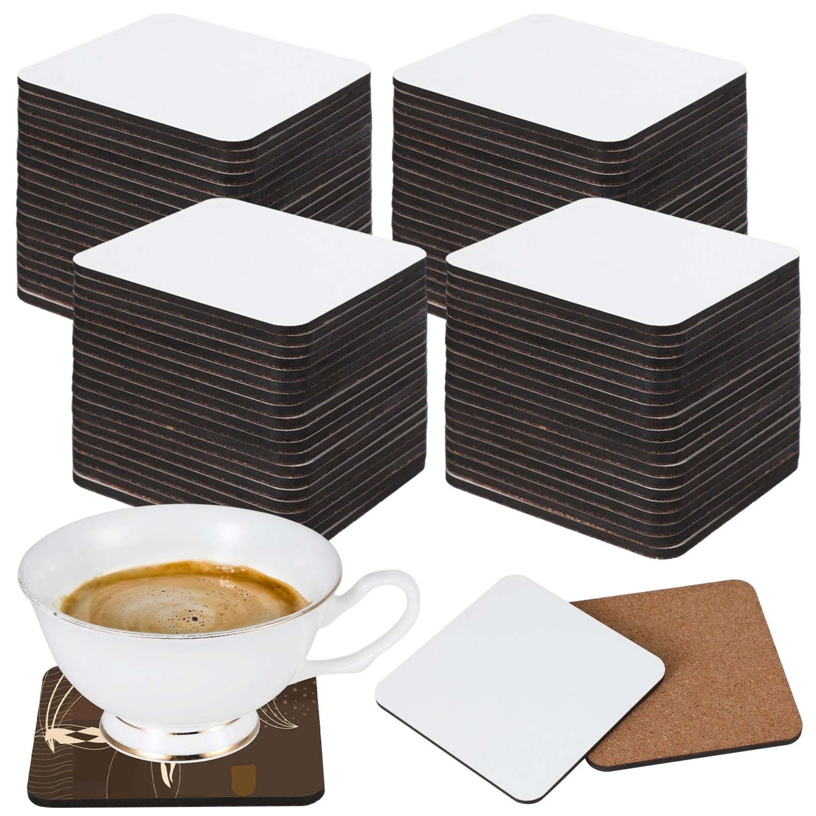 Amazon.com | 48 PCS Sublimation Square Coasters, Blank Sublimation ...