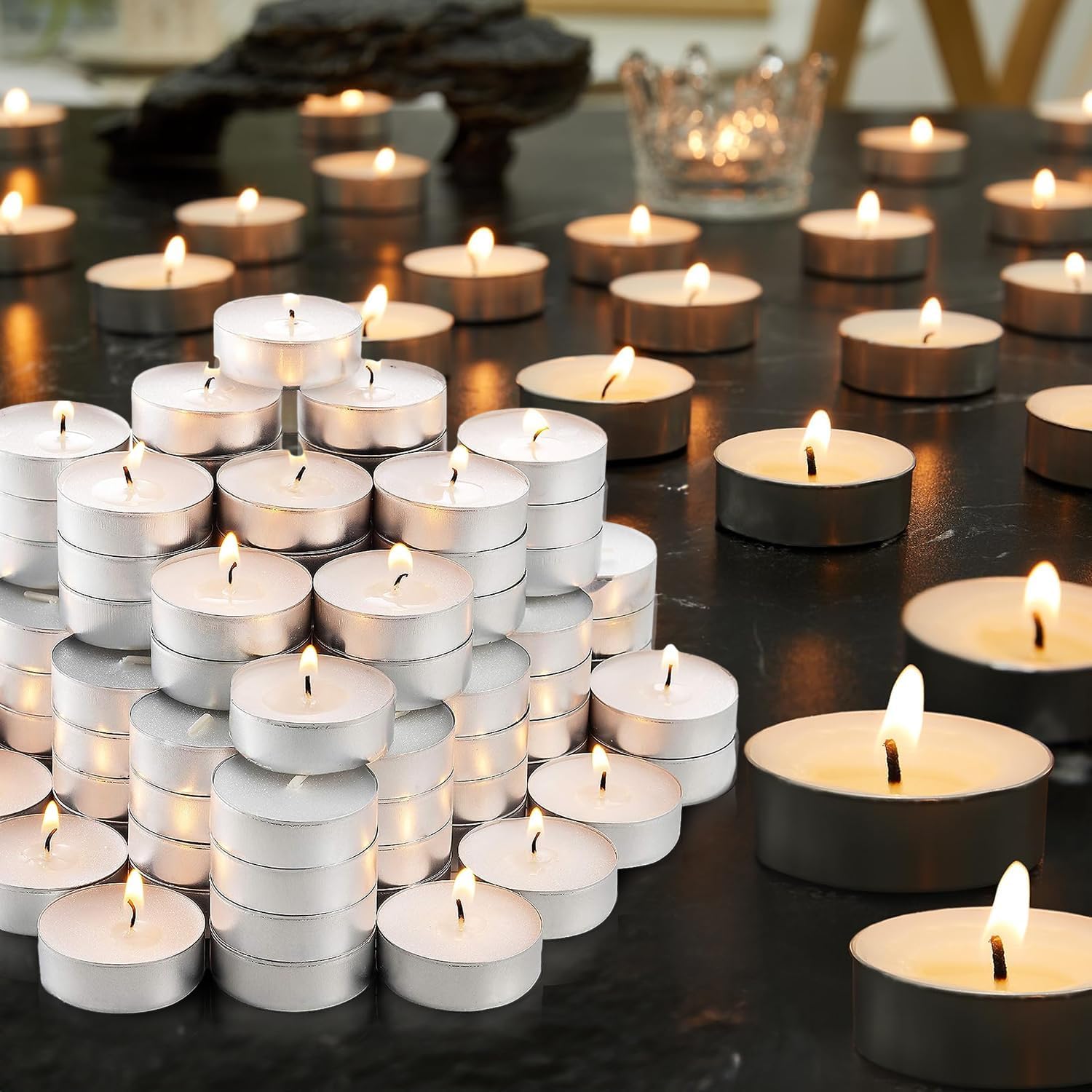 50 Velas Naturales Sin Fragancia de Té de 8 Horas, Velas de Té Sin ...