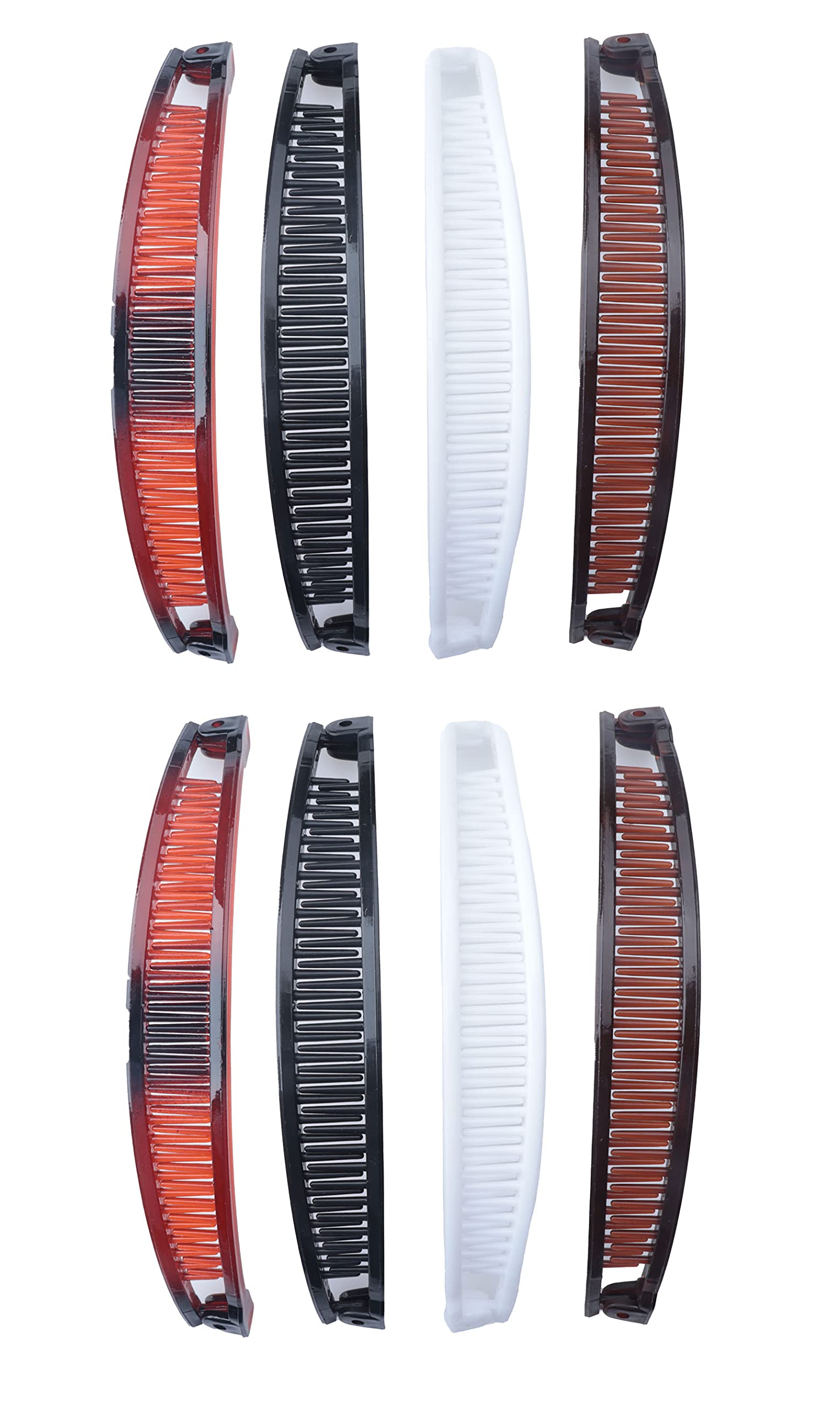 SOWAKA 8 Pcs Clincher Combs Plastic Vintage Banana Large Hair Clips ...