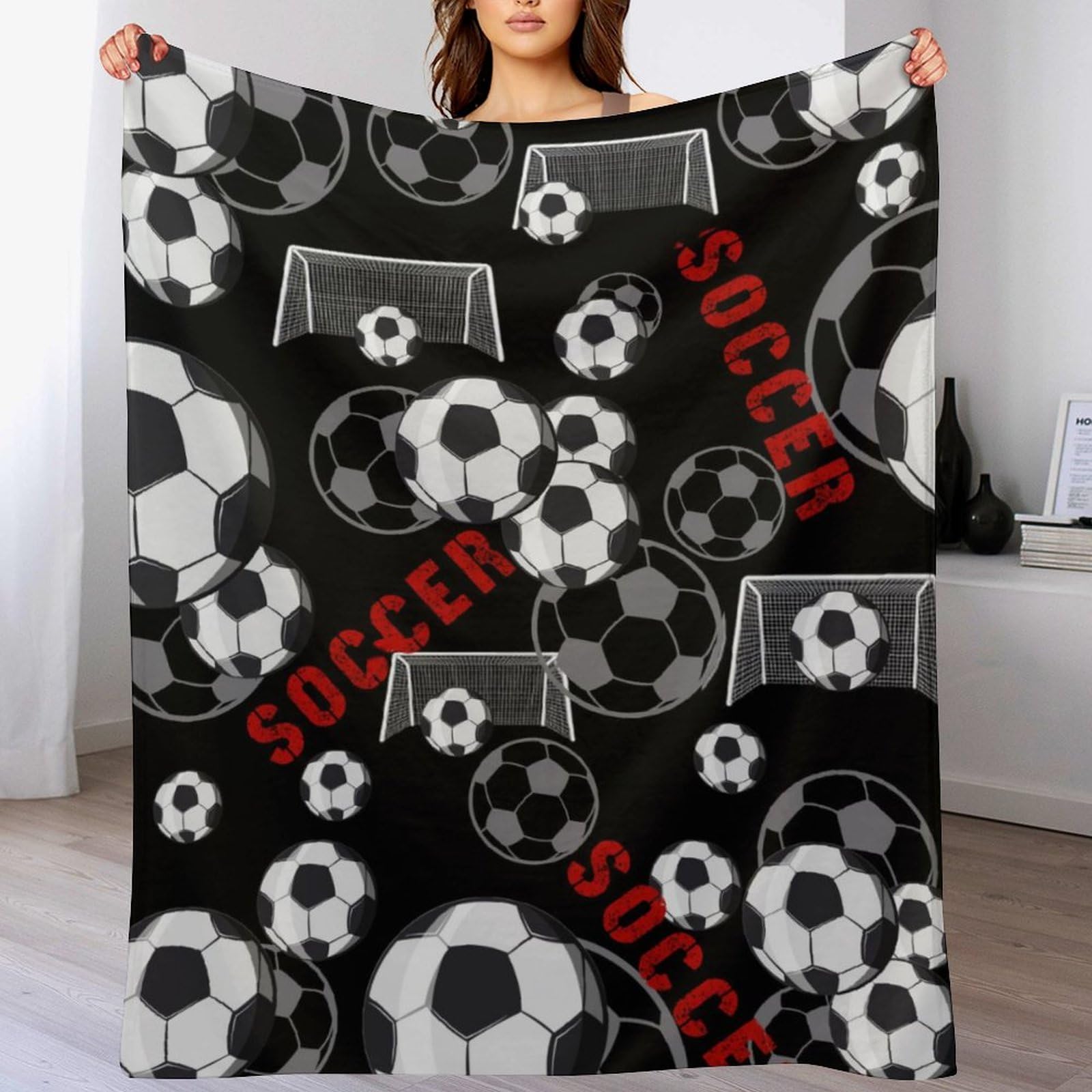 Amazon.com: Soccer Blanket for Boys Girls, Soft Flannel Soccer Throw ...