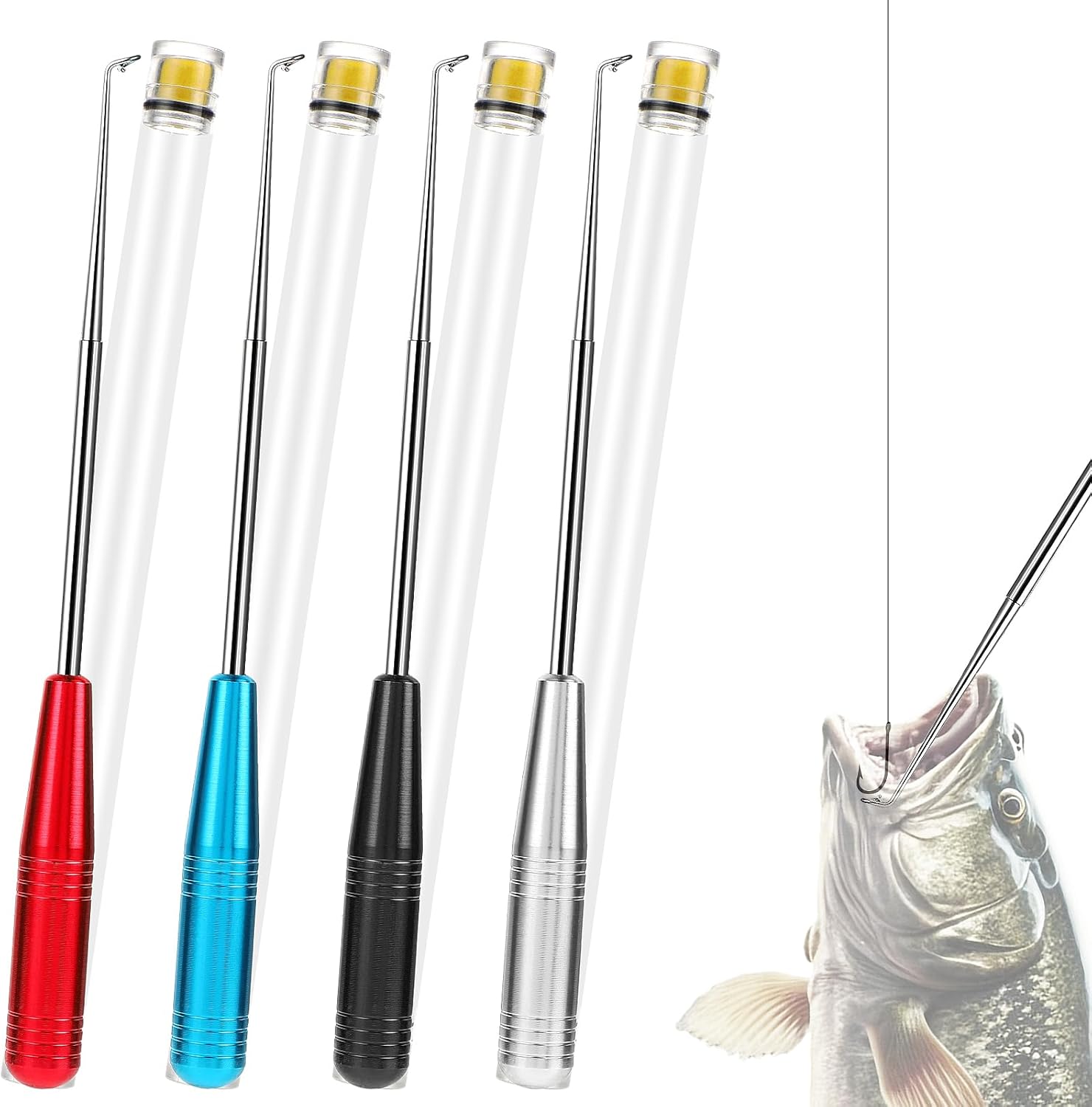 Amazon.com: DSLSQD Fish Hook Remover, 4 Pcs Fishing Hook Quick Removal ...