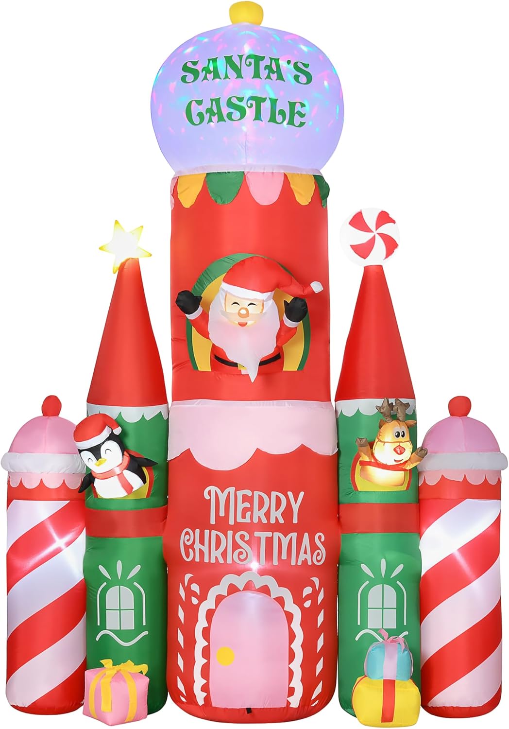 Amazon.com: HOMCOM Giant 10ft Christmas Inflatables Decorations Candy ...
