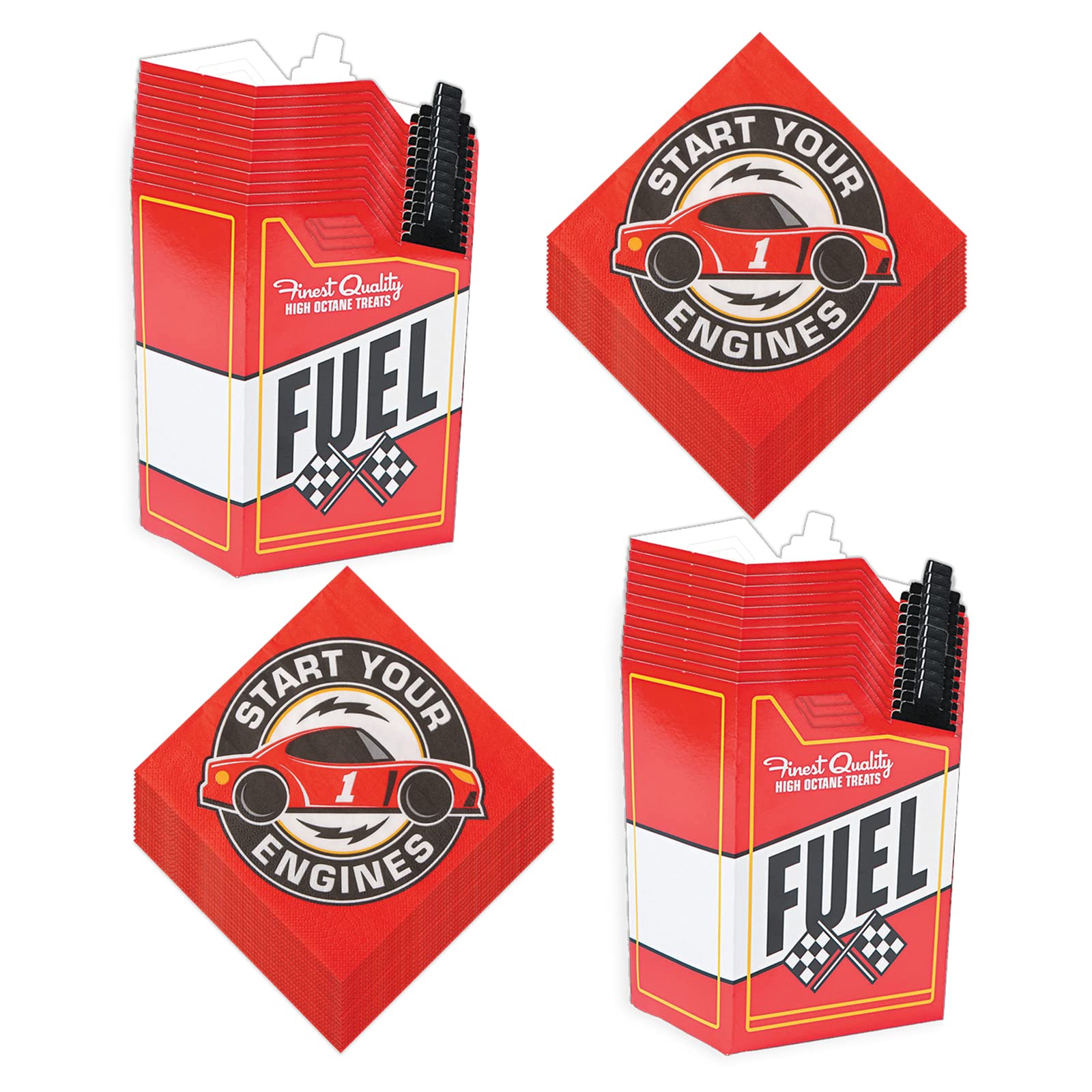 Race Car Party Supplies - Racing Fuel Can Popcorn Boxes and Napkins ...