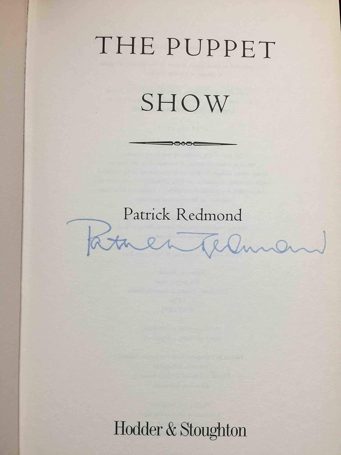 The puppet show: Patrick Redmond: 9780340768976: Amazon.com: Books