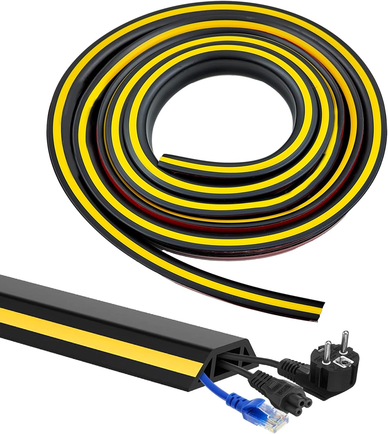400 cm Goulotte Passe de Cable Adhesif au Sol, Flexible PVC Rampe de ...