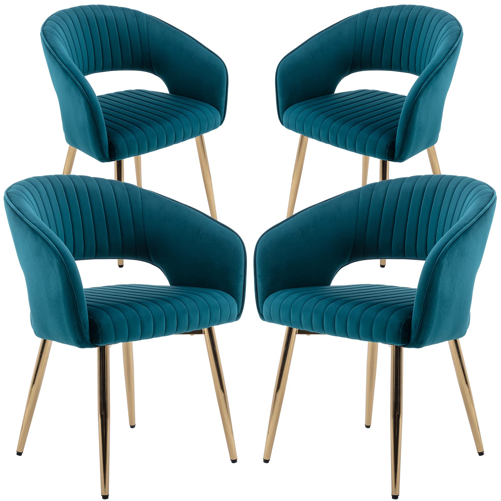 Amazon.com - Guyou Teal Velvet Dining Chairs with Gold Legs, Modern ...