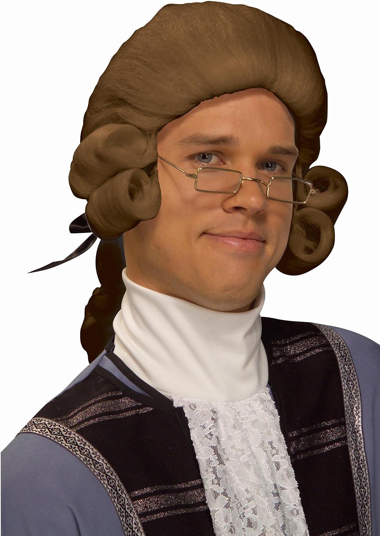 Amazon.com: Topcosplay Mens Colonial Wig Powdered Wig Blonde Historical ...