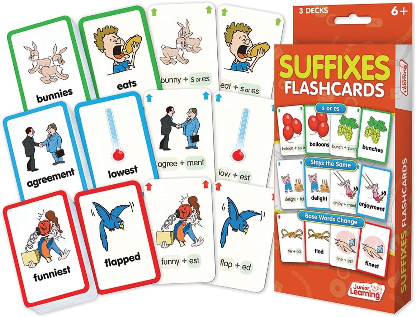 Amazon.com: Junior Learning JL215 Suffixes Flashcards : Toys & Games