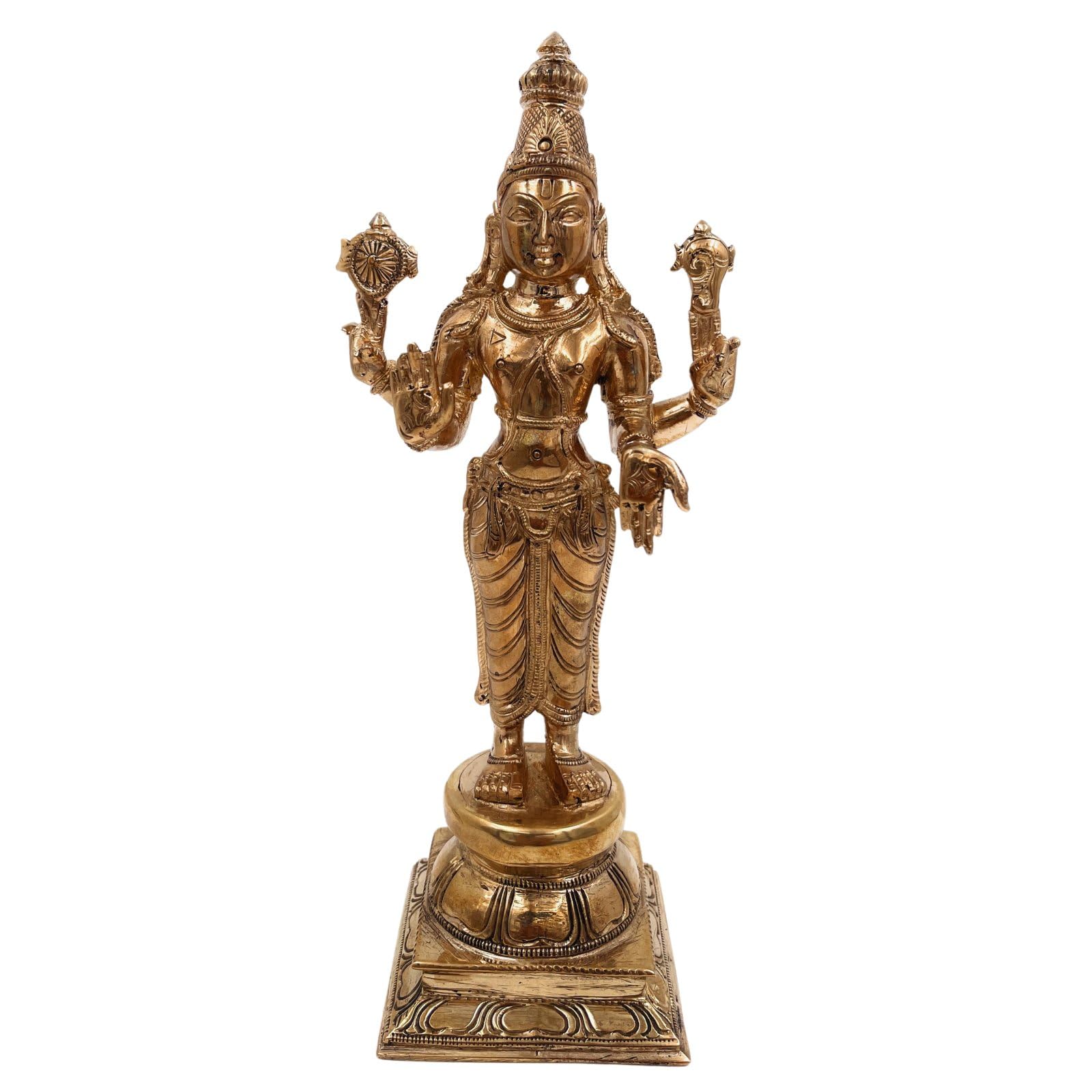 Buy South Indian Arts Bronze Panchaloha Dhanvantari Idol, Vishnu Statue ...