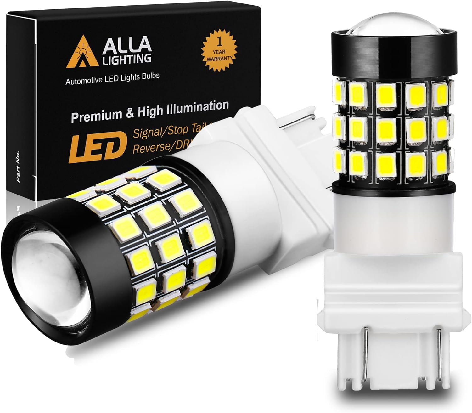 Amazon.com: Alla Lighting T25 3157 3156 Strobe Reverse Light LED Bulbs ...