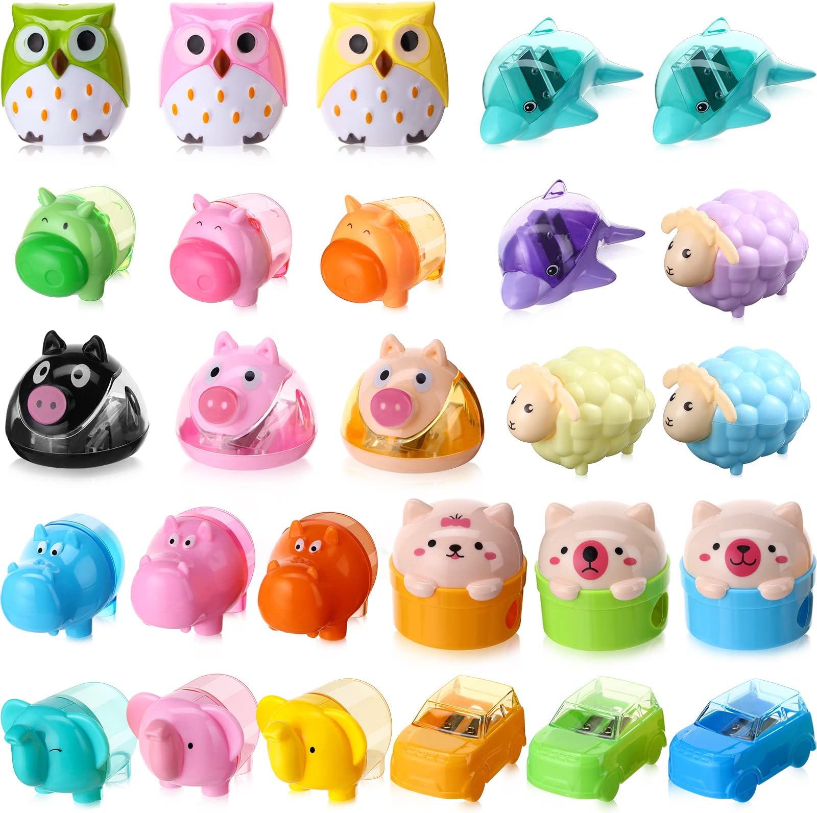 Amazon.com: Epakh 27 Pcs Cartoon Animal Pencil Sharpeners Bulk for Kids ...