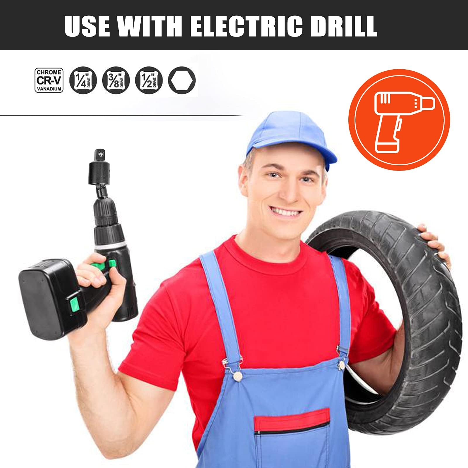 Snapklik.com : Power Drill Sockets Adapter, 360 Degree Rotatable ...