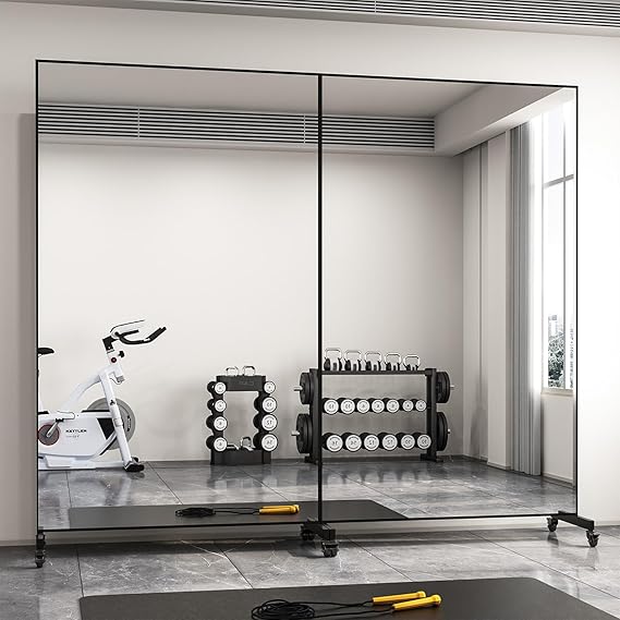 Amazon.com: Home Gym Rolling Mirror 72"x40" – Extra Large Full Length ...