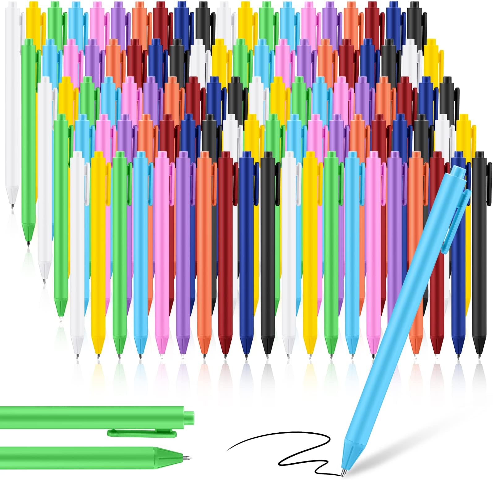 Amazon.com : Zuazaor 300 Pieces Pens Bulk Wholesale Cheap Retractable ...