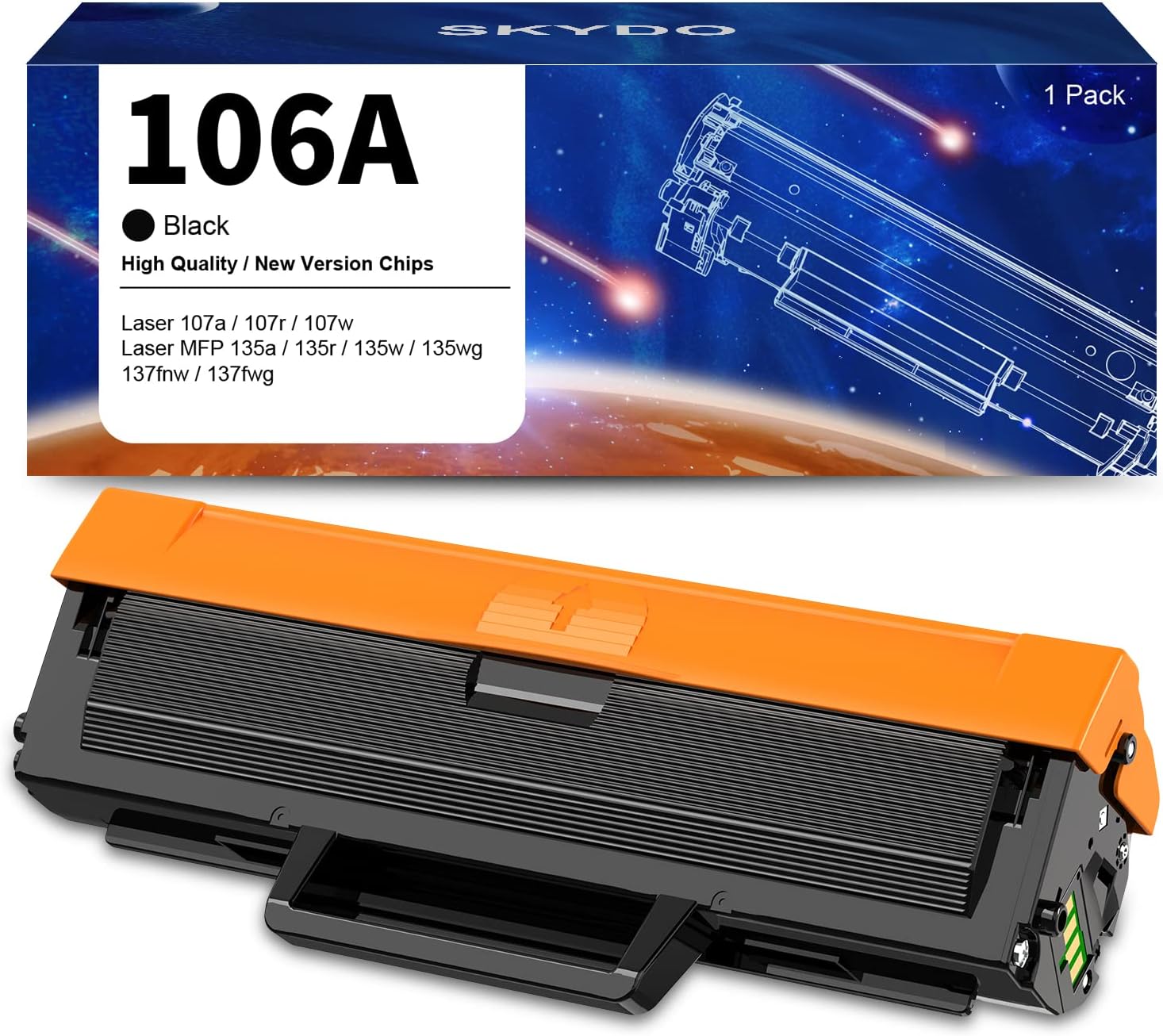 HP 106A W1106A Toner Noir Authentique pour imprimantes HP Laser 107 ...