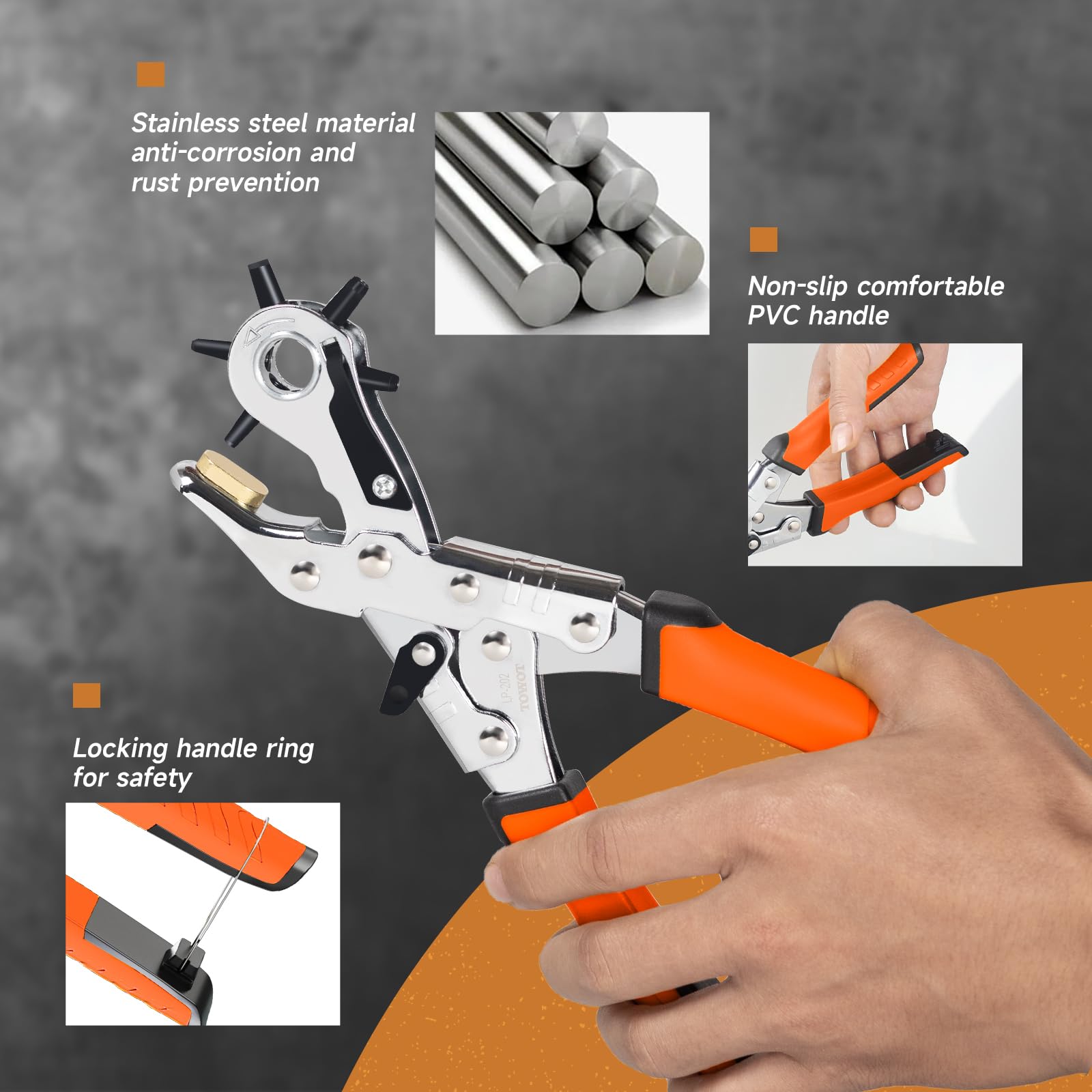 Snapklik.com : Leather Hole Punch Kit, Belt Hole Puncher For Leather ...