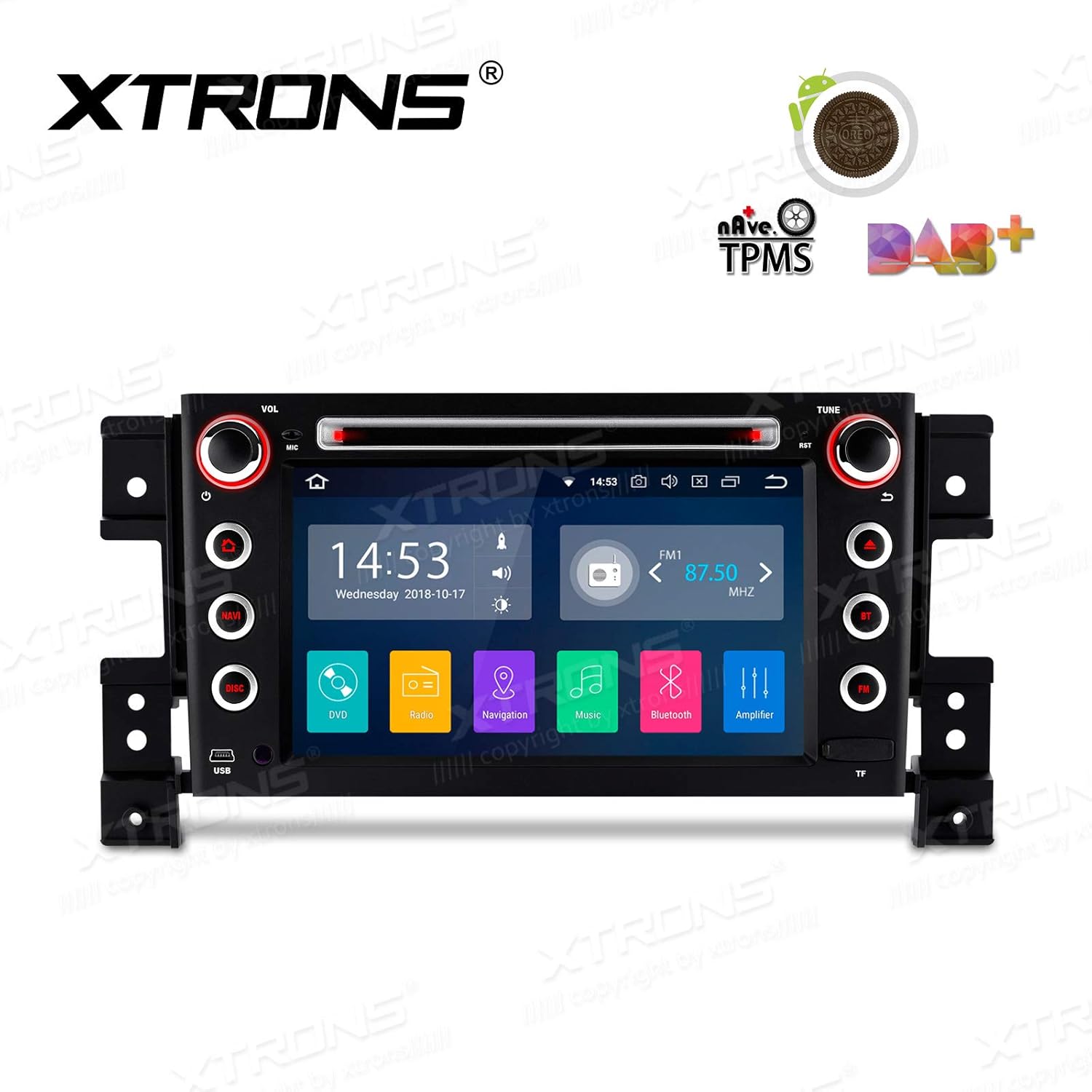 XTRONS 7" Android Autoradio mit Touchscreen Android 8.1 Quad Core DVD ...
