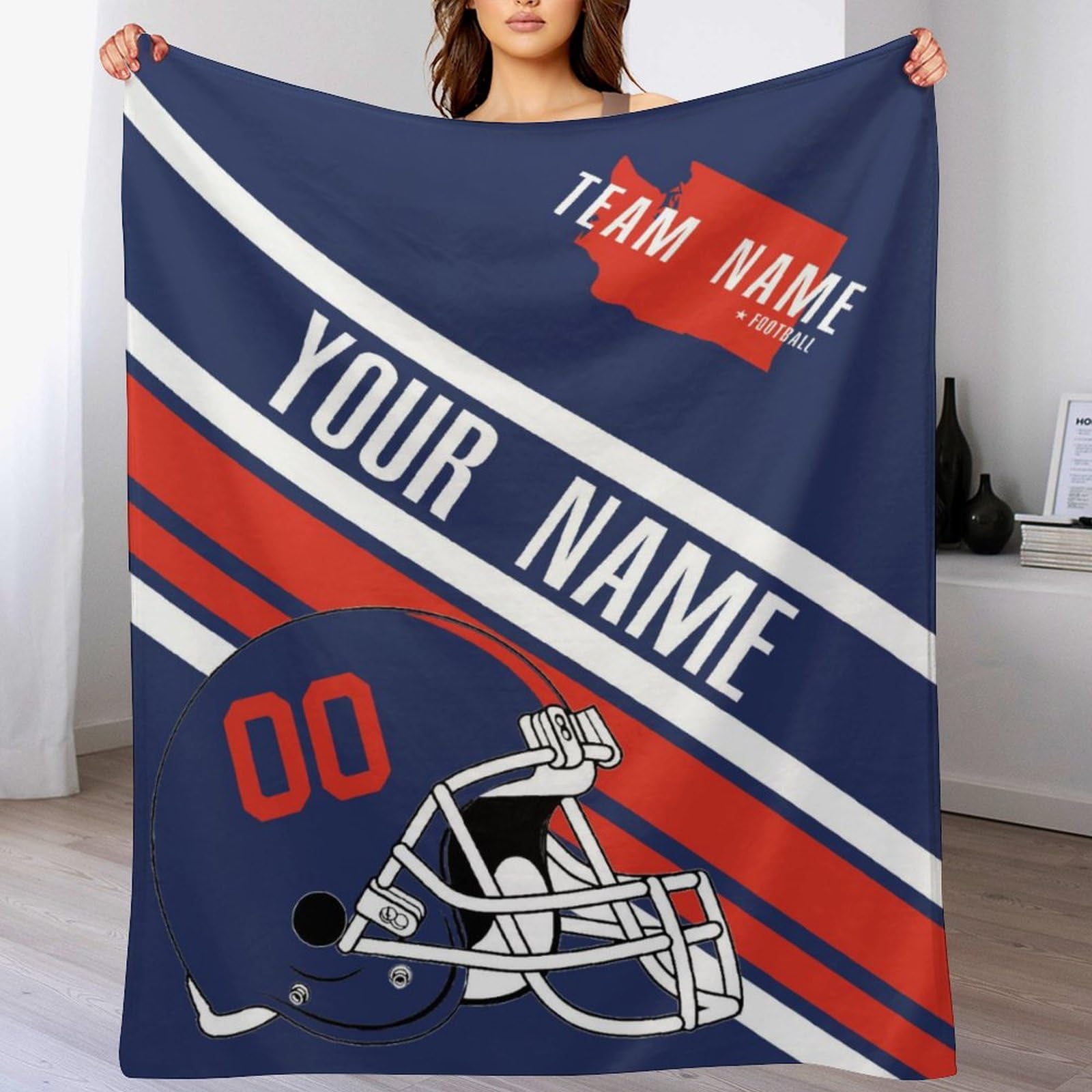 Amazon.com: Custom College Football Blanket for Couch Super Soft ...