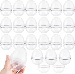 Amazon.com: Swakuta 24 Pcs 3.54 Inch Plastic Clear Easter Eggs Small ...