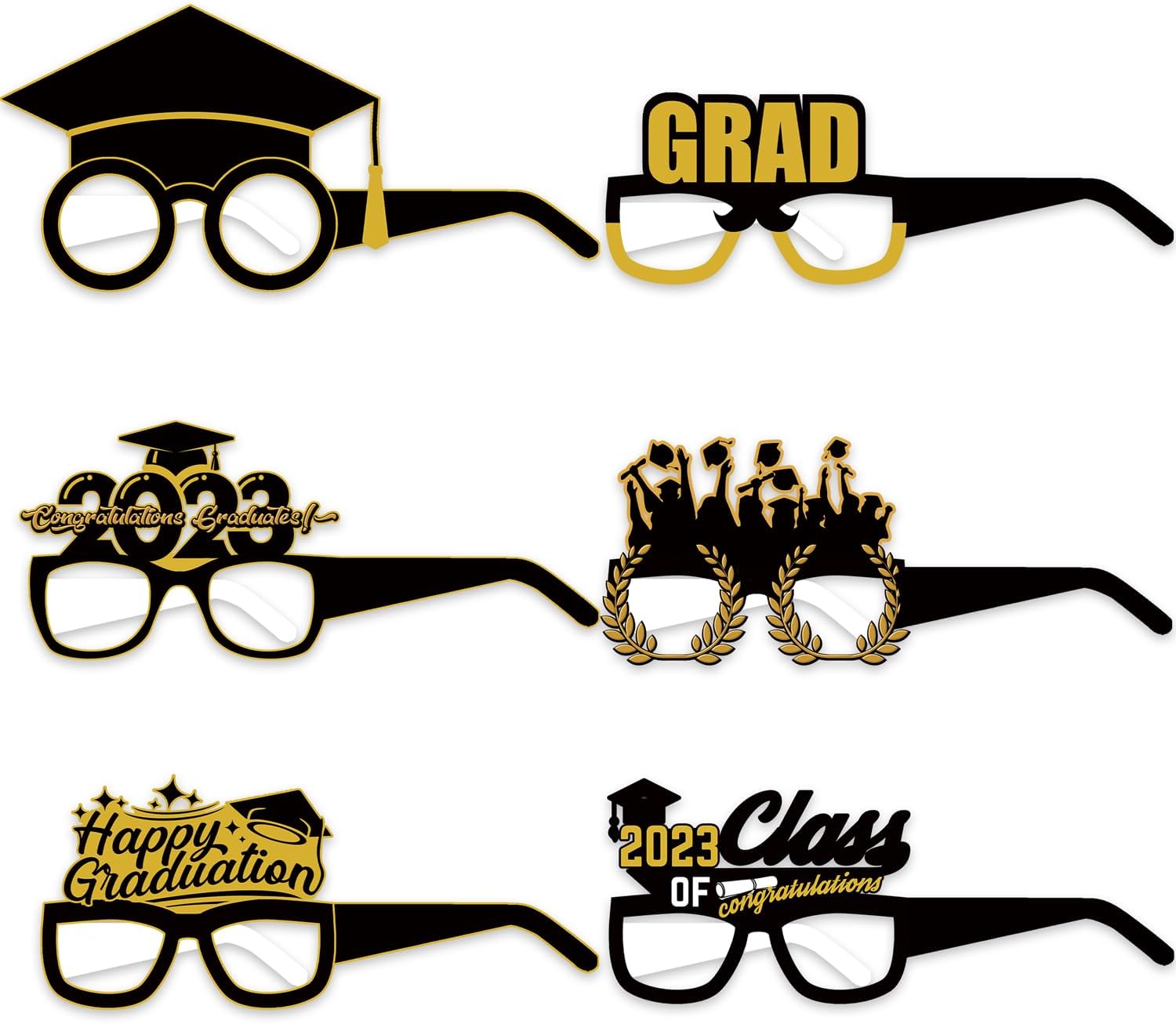 6P Graduation Eyeglasses for 2023 Graduation Decorations, Photo Booth ...