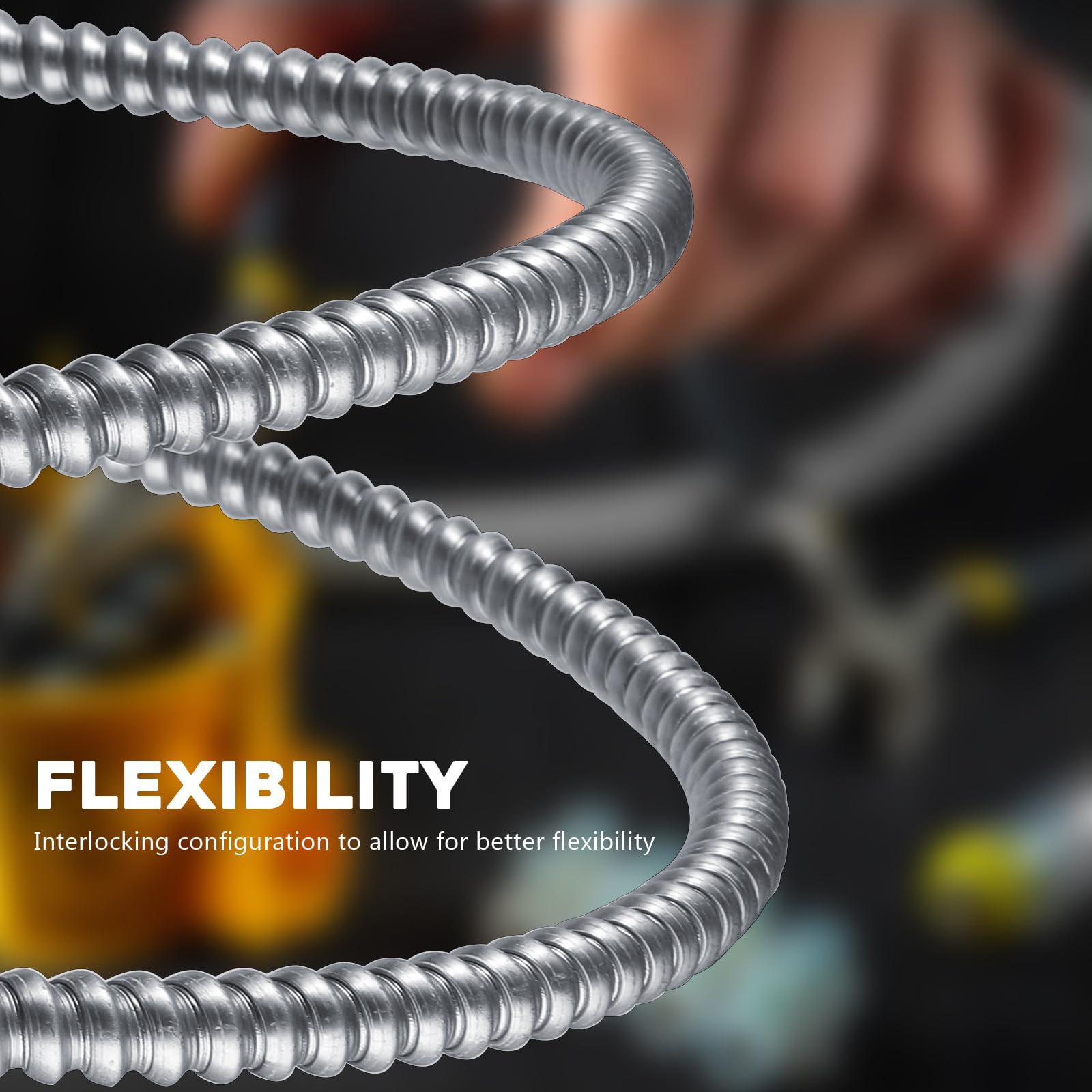 MULMART MC Cable, 25FT, 14/2 Type, MC Solid Metal Clad Cable with ...