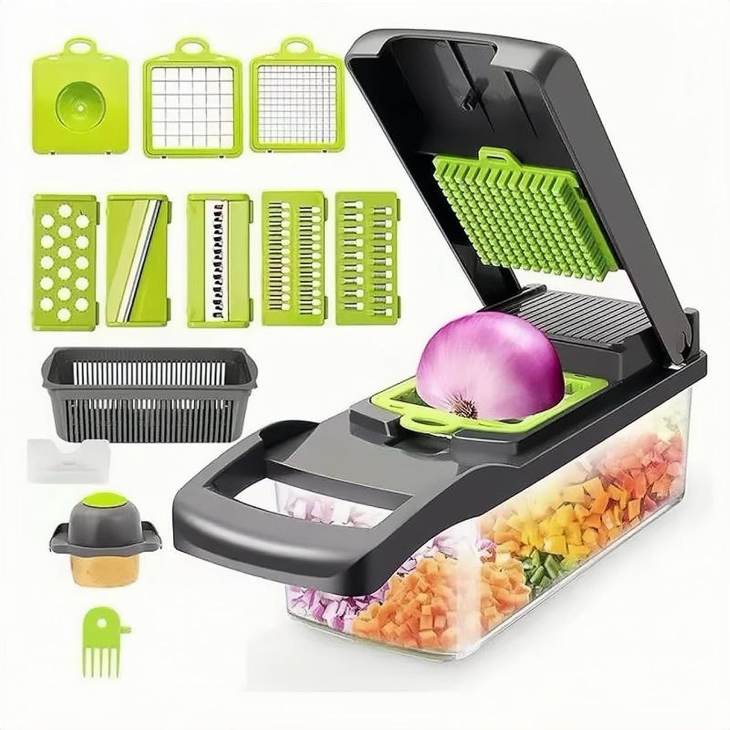 Vegetable Chopper Cutter Slicer Cheese Grater,15 in 1professional Food ...