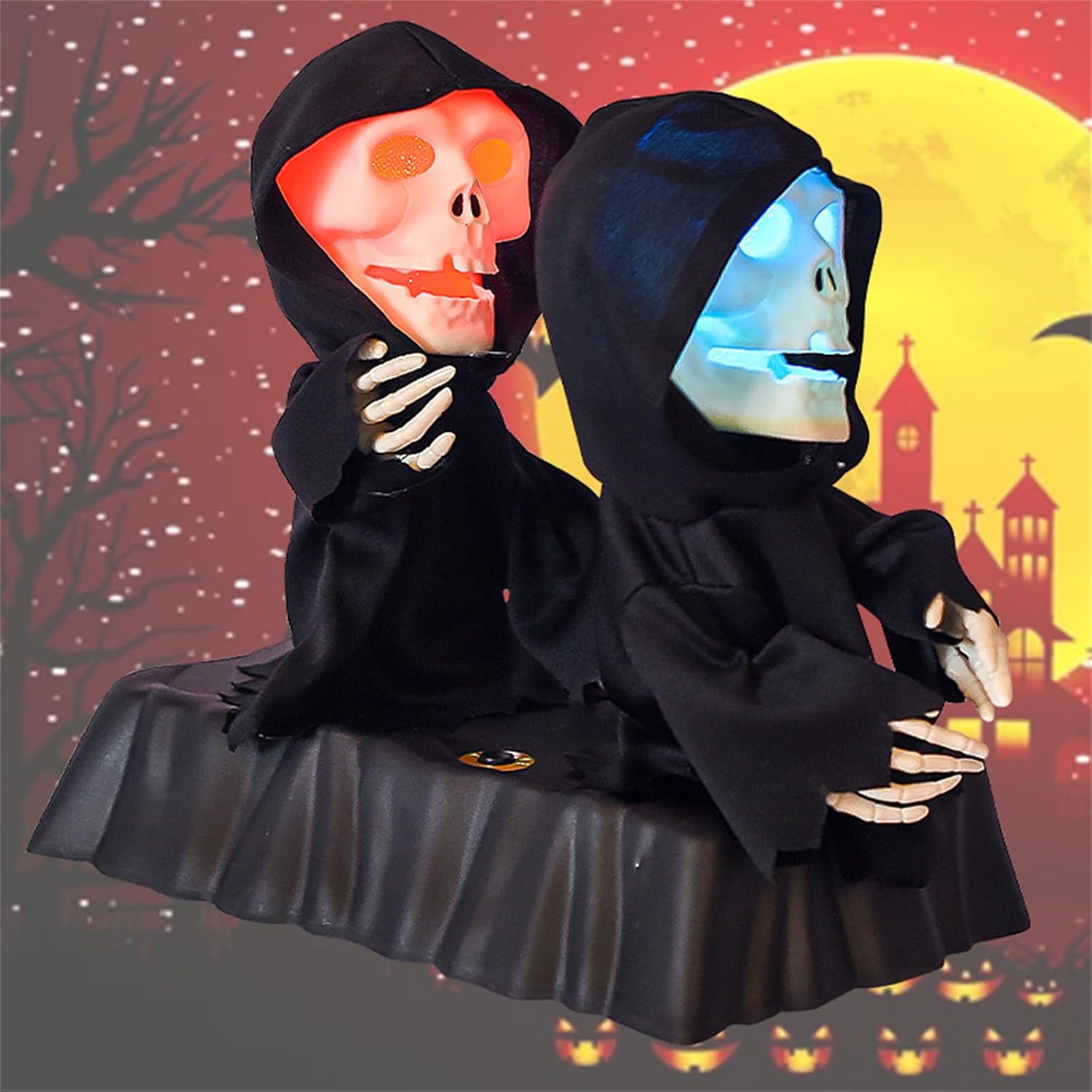Amazon.com : Twins Halloween Skeleton Animated Props, Dancing Singing ...