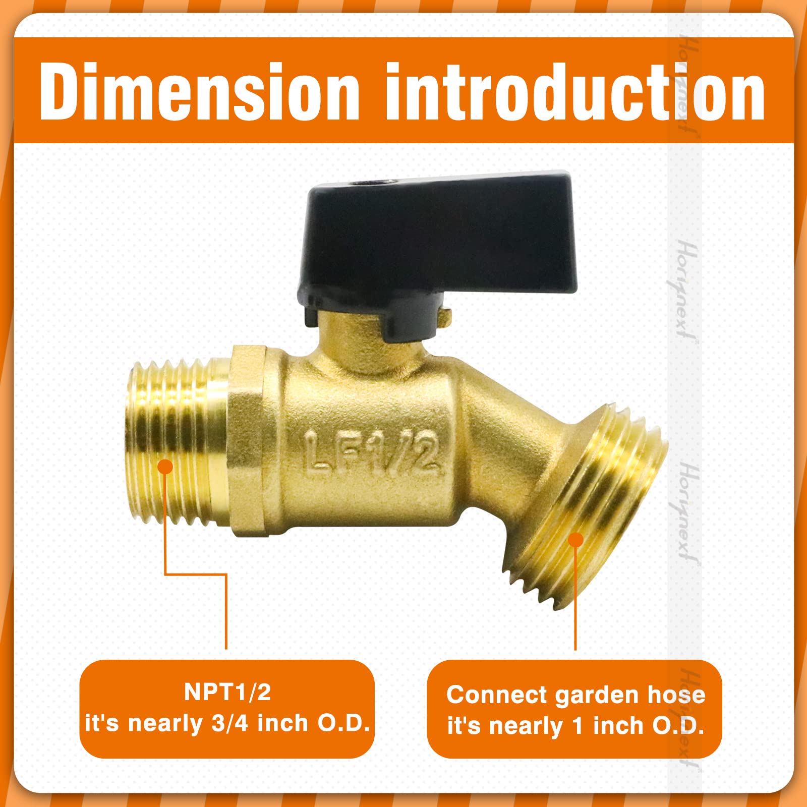 Snapklik.com : Horiznext Garden Hose Bibb, Npt 1/2 Thread Inlet 1 Inch ...