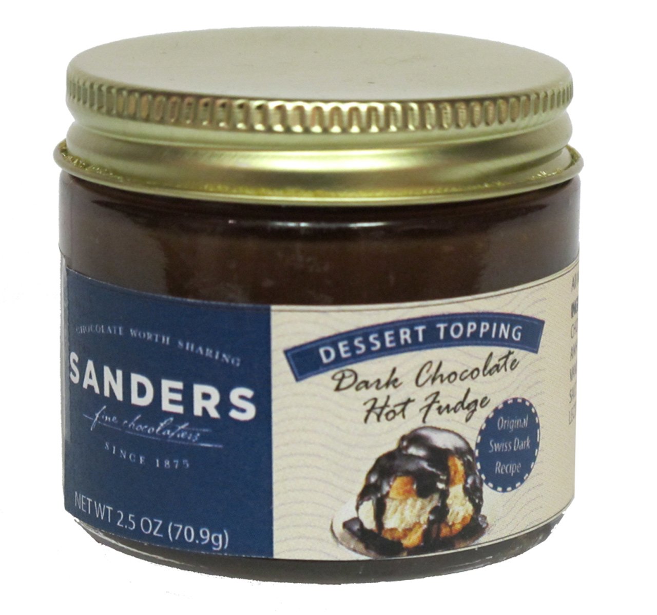 Amazon.com: Sanders Swiss Dark Fudge Dessert Topping, 2.5-Ounce Jars ...